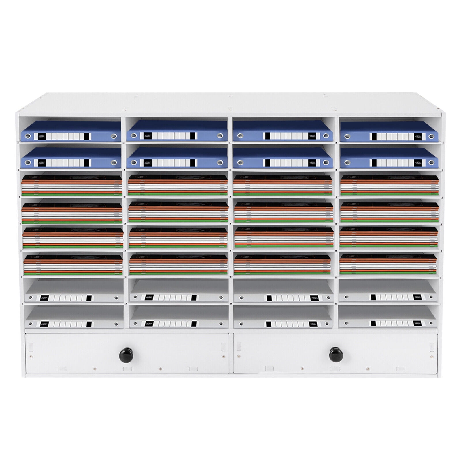 TFCFL 32 Compartments File Sorter Shelf Adjustable Literature Organizer ...