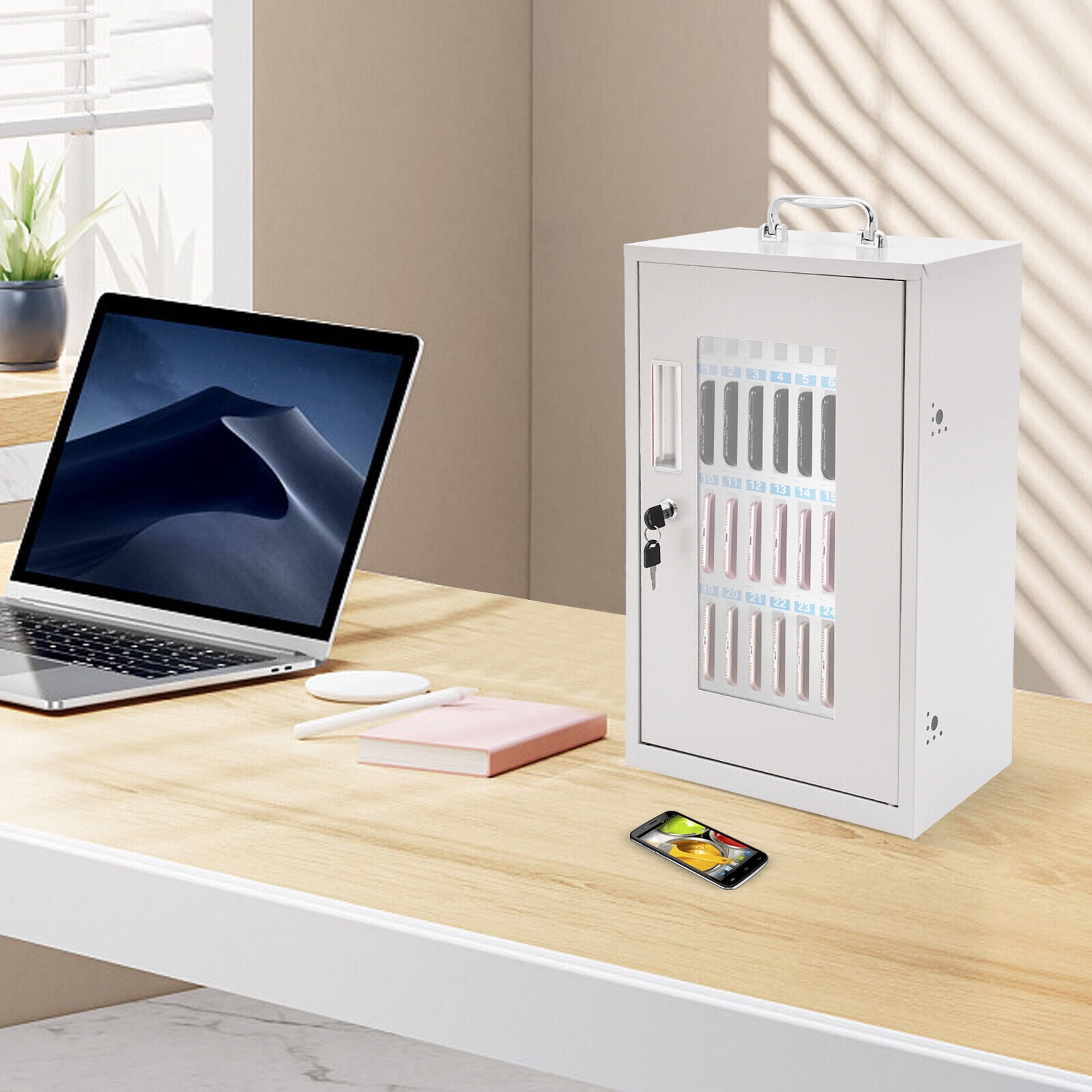 TFCFL 36-Slot Cell Phones Storage Case Desktop / wall-mounted Cell ...