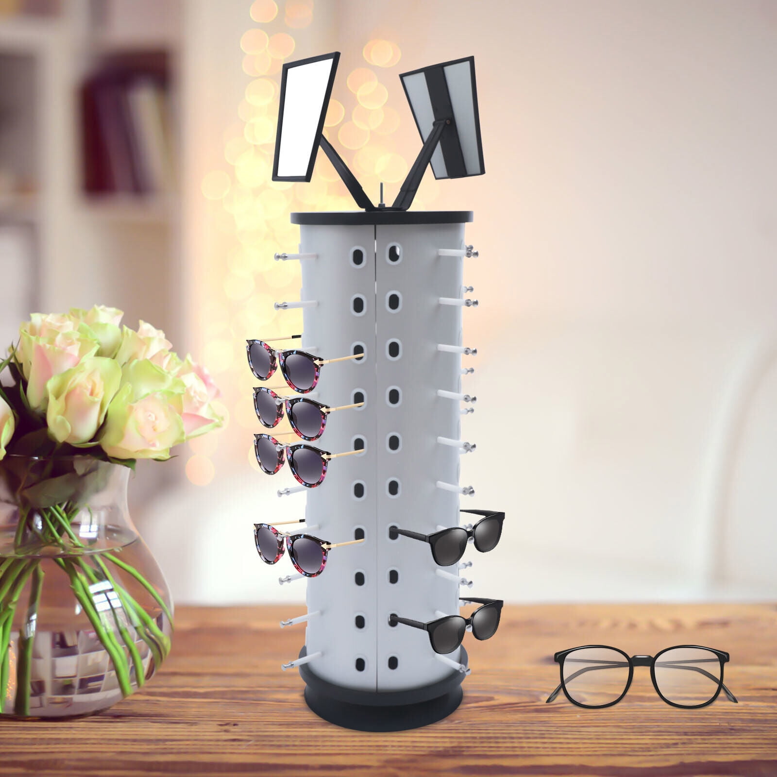 TFCFL 360° Rotating Sunglass Display Rack 40 Pairs Glass Holder ...