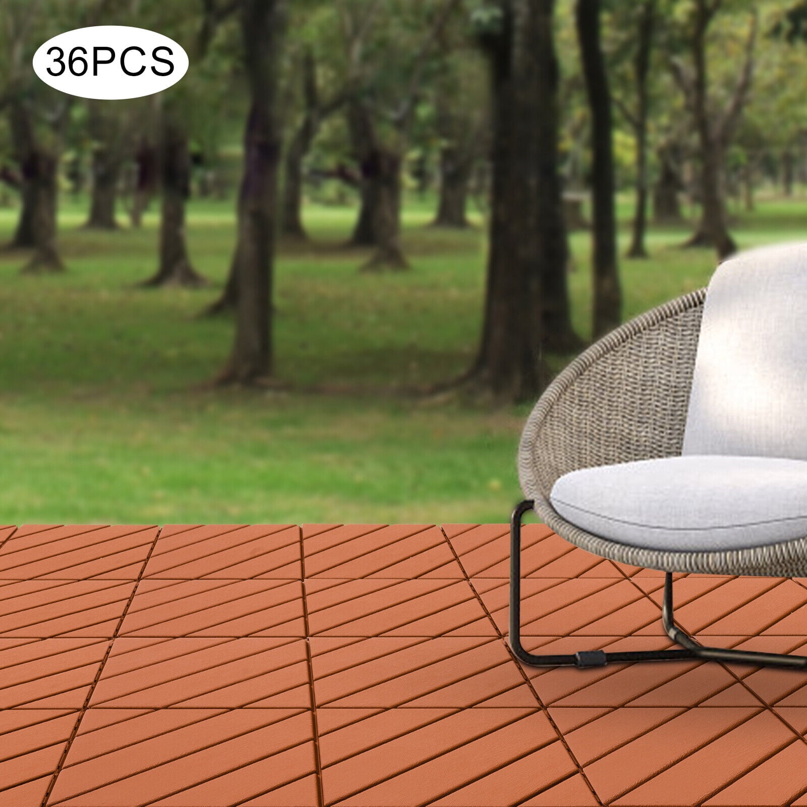 TFCFL 36PCS Interlocking Decking Tiles Indoor Outdoor Plastic Composite ...