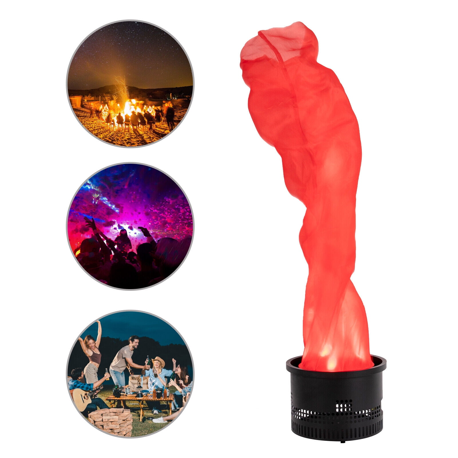 TFCFL 4.76-4.92ft Fake Fire 10 LED Flame Red Light Simulated Campfire ...