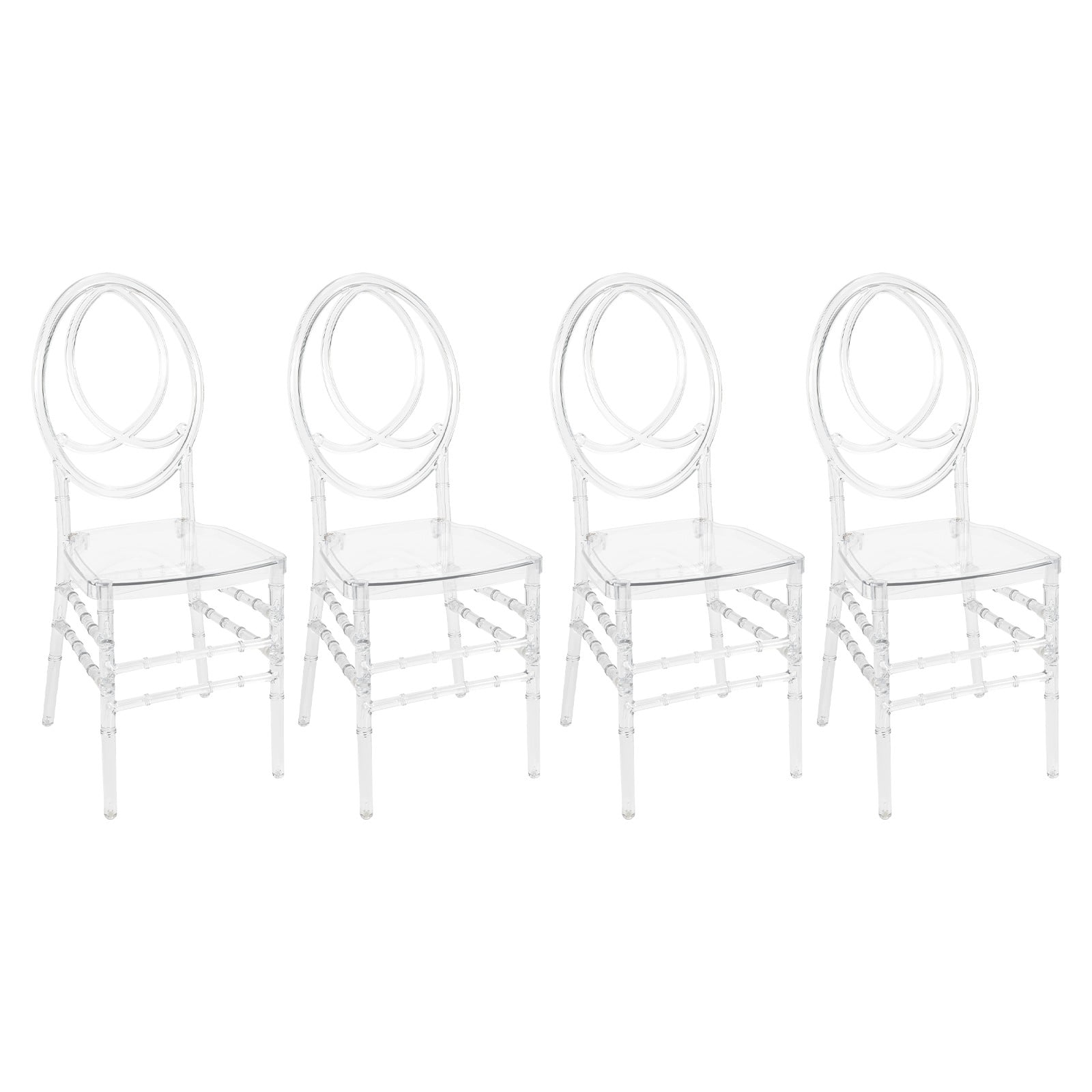 TFCFL 4 Pack Clear Dining Chairs 36.81in Height Free Standing Dressing ...