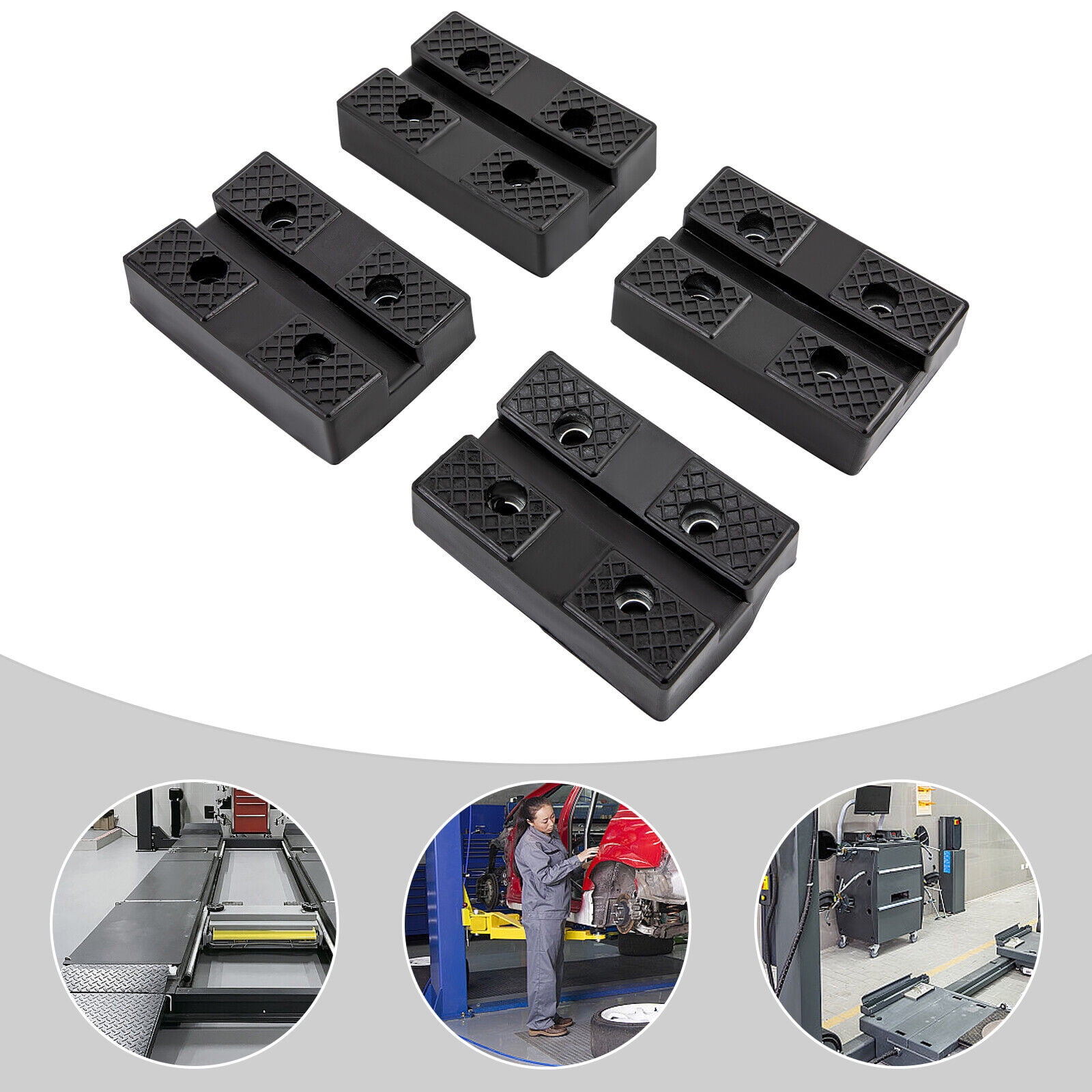 TFCFL 4Pcs Four-hole Rectangular Rubber Arm Pads Lift Pad Auto Lift Car ...
