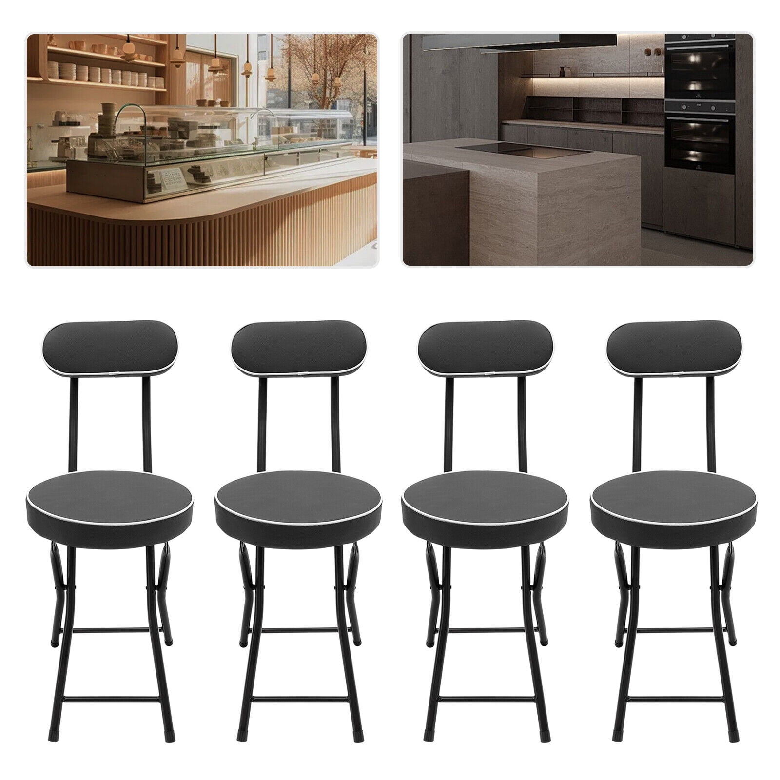 TFCFL 4Pcs Portable Folding High Chairs Stool Kitchen Counter Dining ...