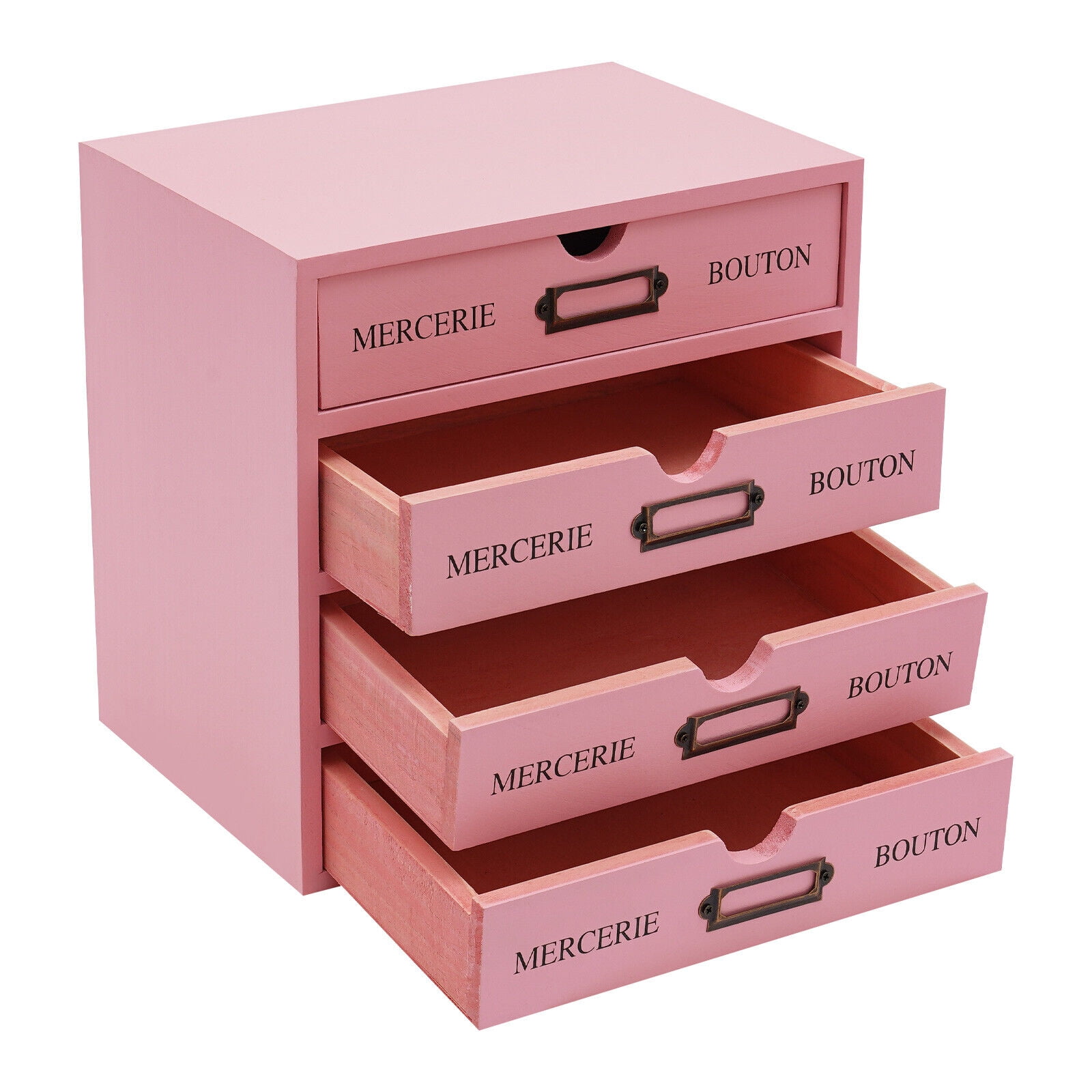 TFCFL 4pcs 4 Tier Storage Boxes Wood Desktop Organizer Case File ...
