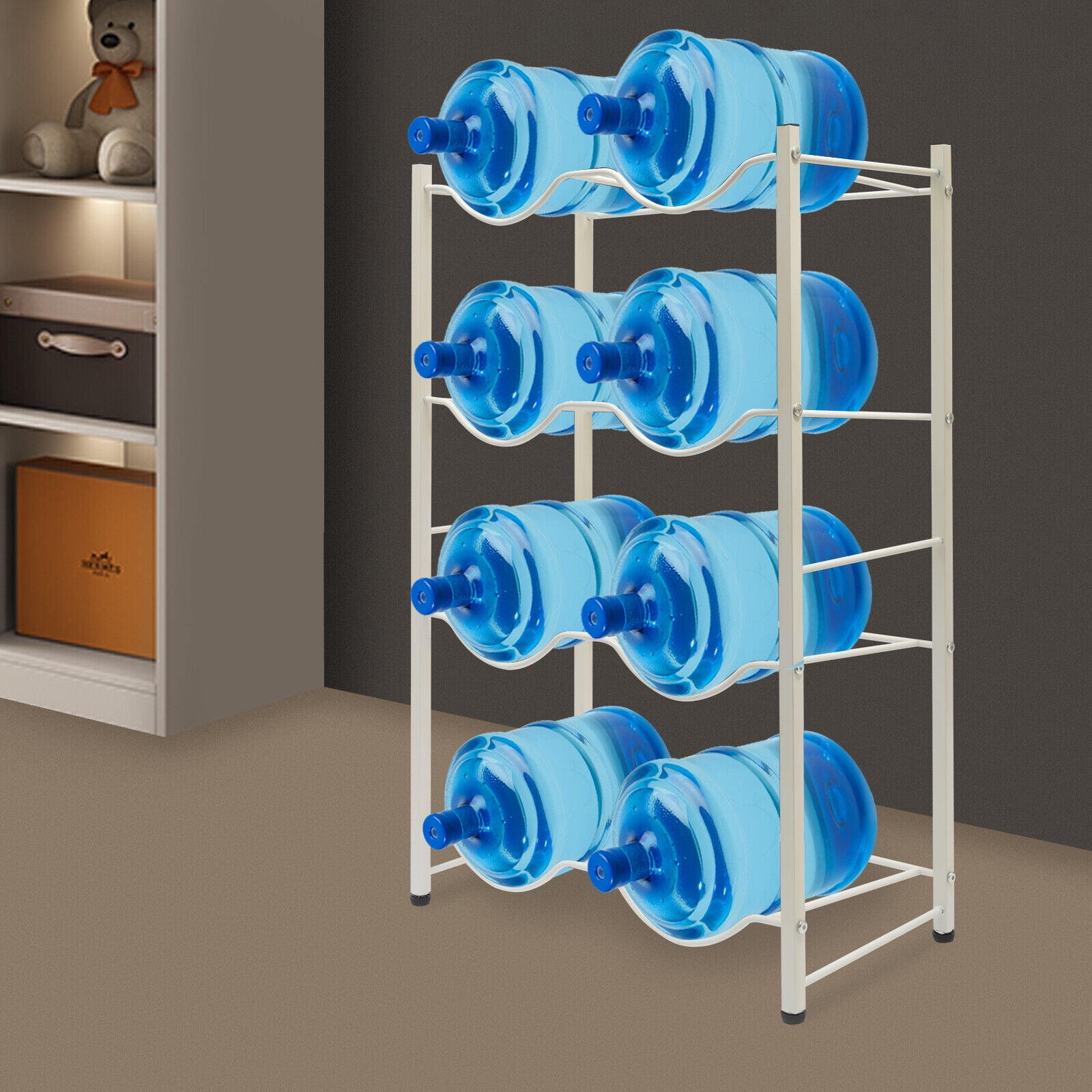TFCFL 5 Gallon Water Jug Holder Water Bottle Storage Rack 4 Tiers for 8 ...