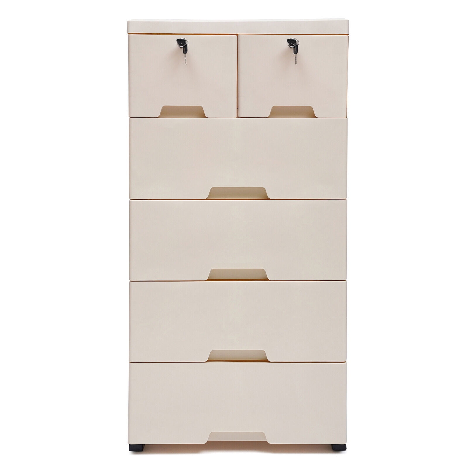 TFCFL 5 Layer 6 Drawers Dresser Tall Chest of Drawer Wood Storage ...