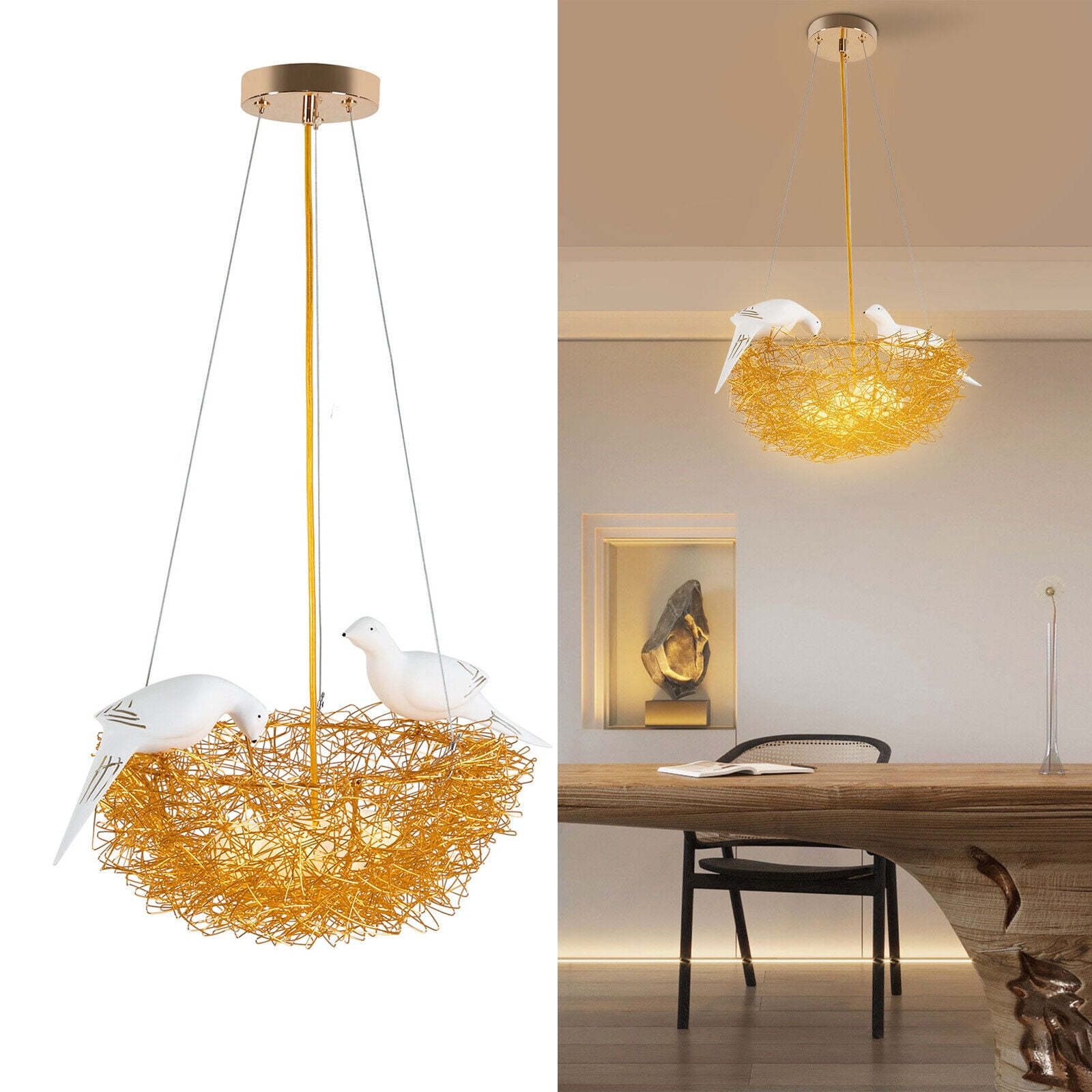 TFCFL 5-Light Bird's Nest LED Chandelier Modern Ceiling Light Pendant ...