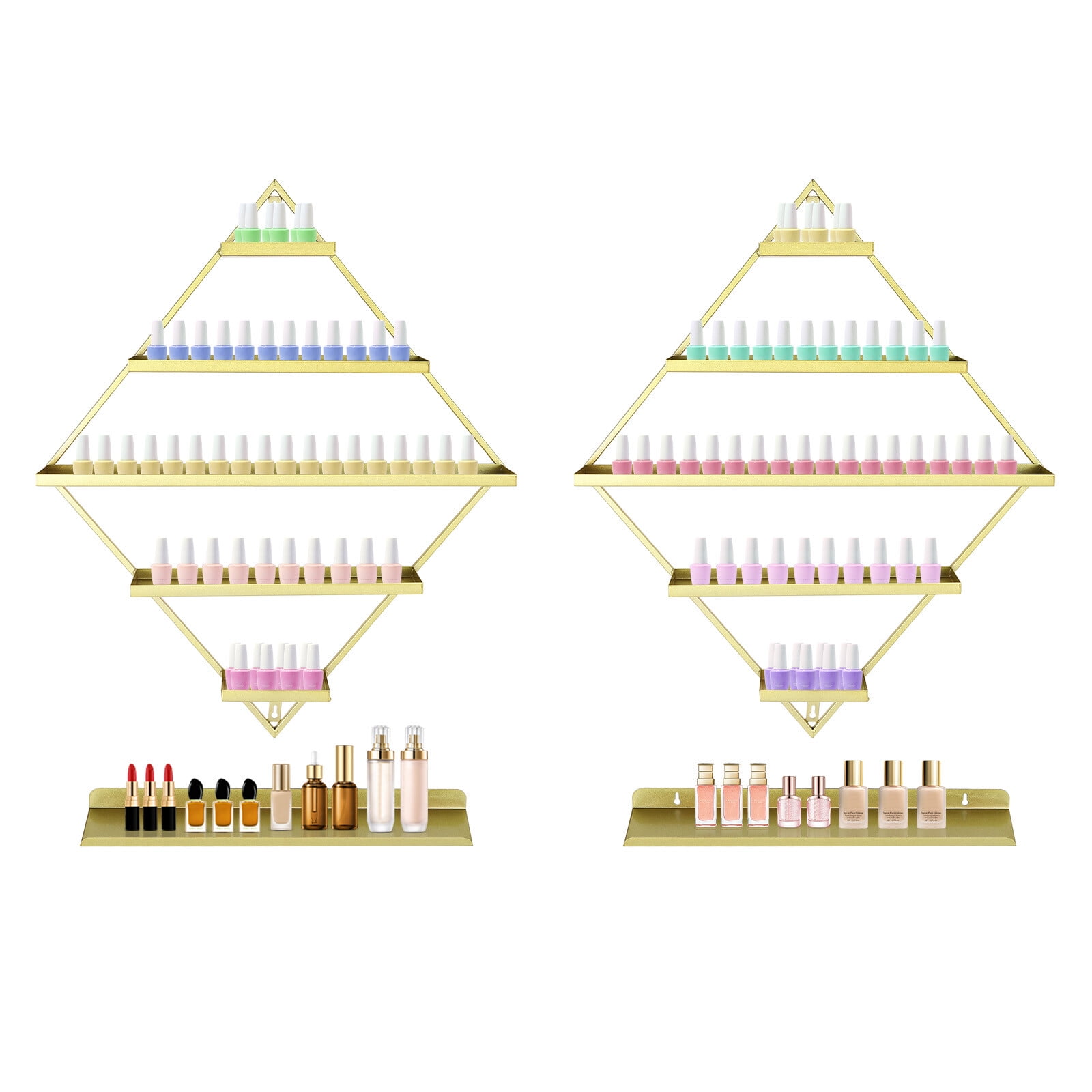 TFCFL 5 Tier Rhombus Racks Nail Polish Racks Wall-mounted Storage ...