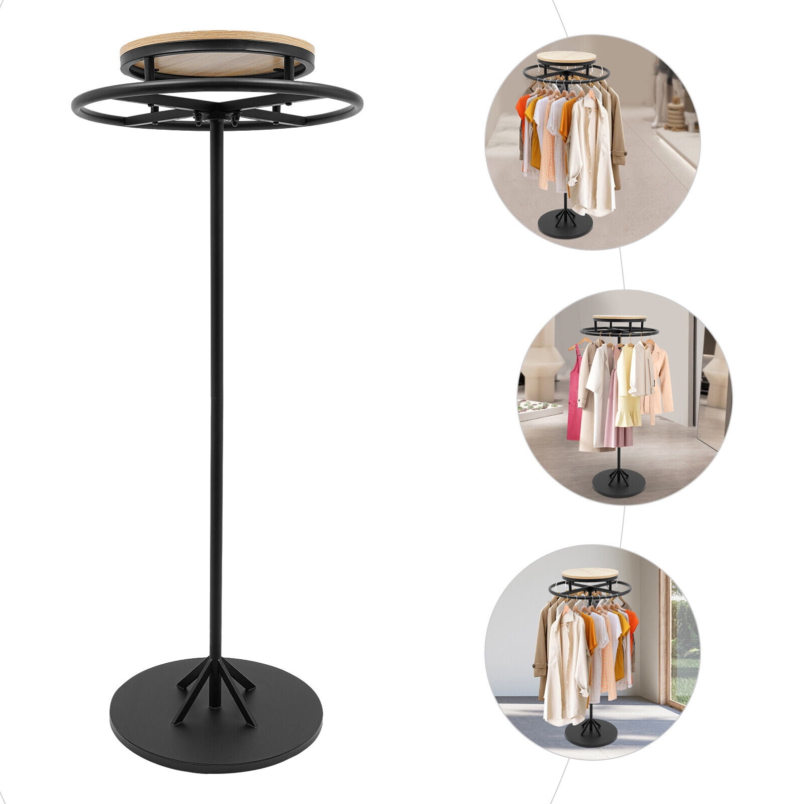 TFCFL 55in-height Round Clothing Rack 360° Rotatable Clothes Display ...