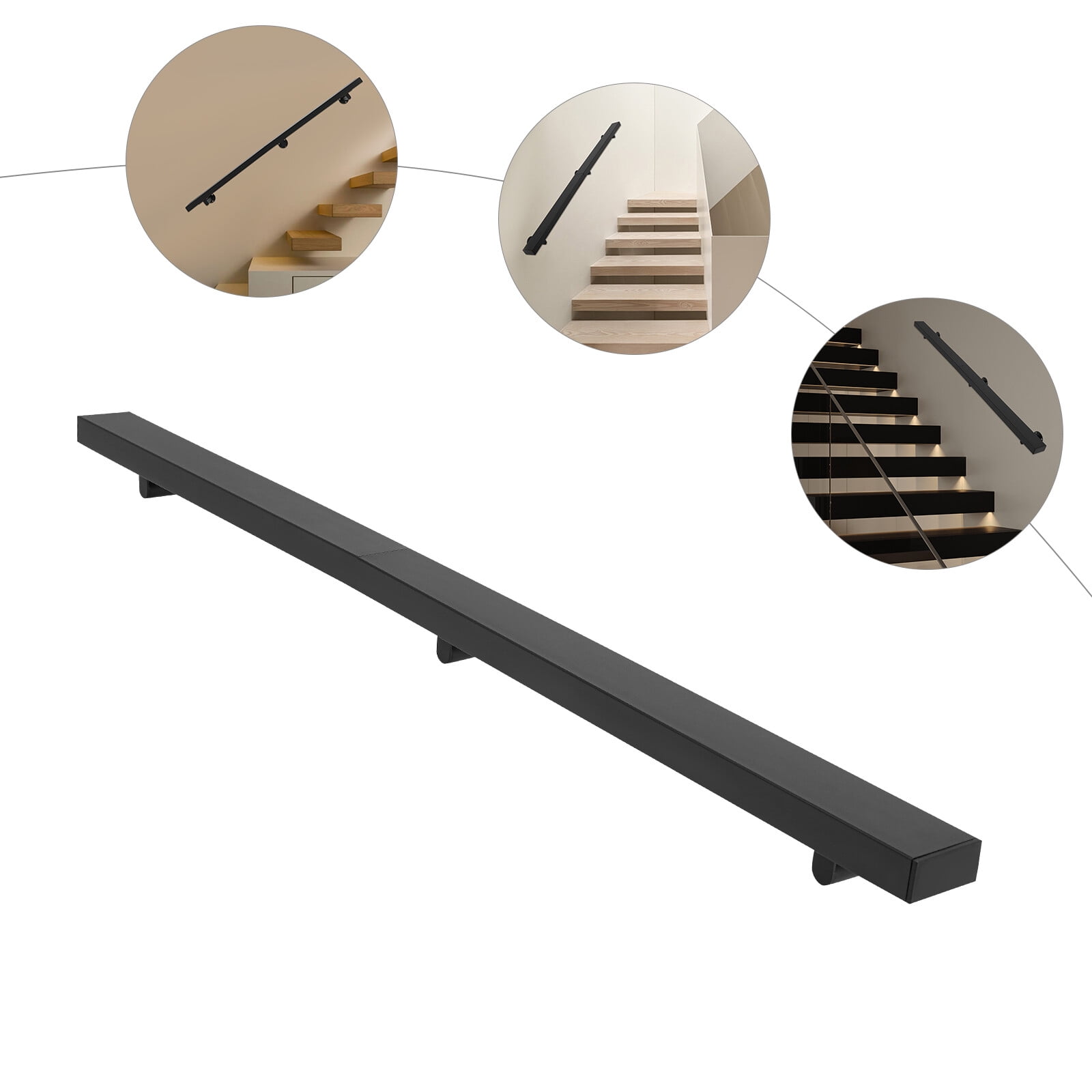 TFCFL 5FT Stainless Steel Handrail Wall Mount Railing Kit Indoor ...