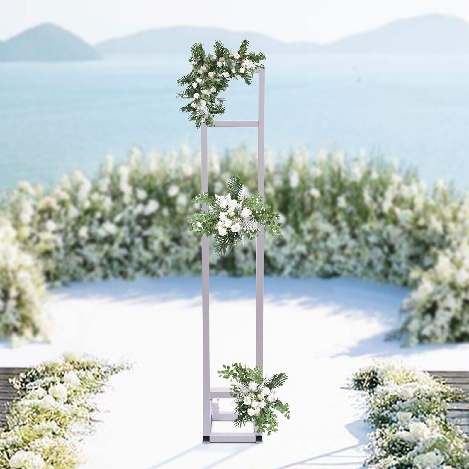 TFCFL 6.56ft Wedding Arch Rack Iron Balloon Frame Metal Wrought Flower ...