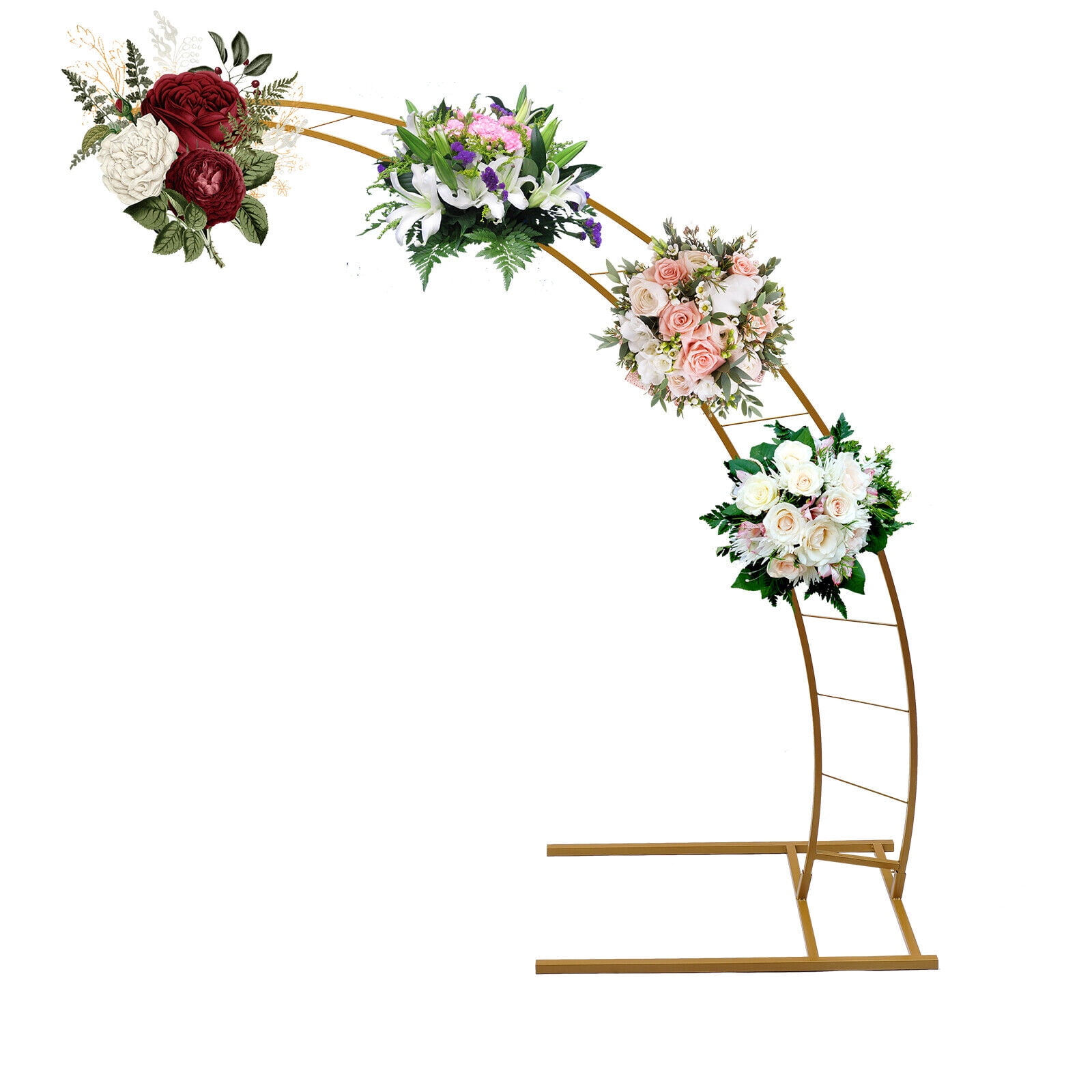 TFCFL 6.5ft Gold Wedding Arch Crescent Moon Floral Stand Wedding ...