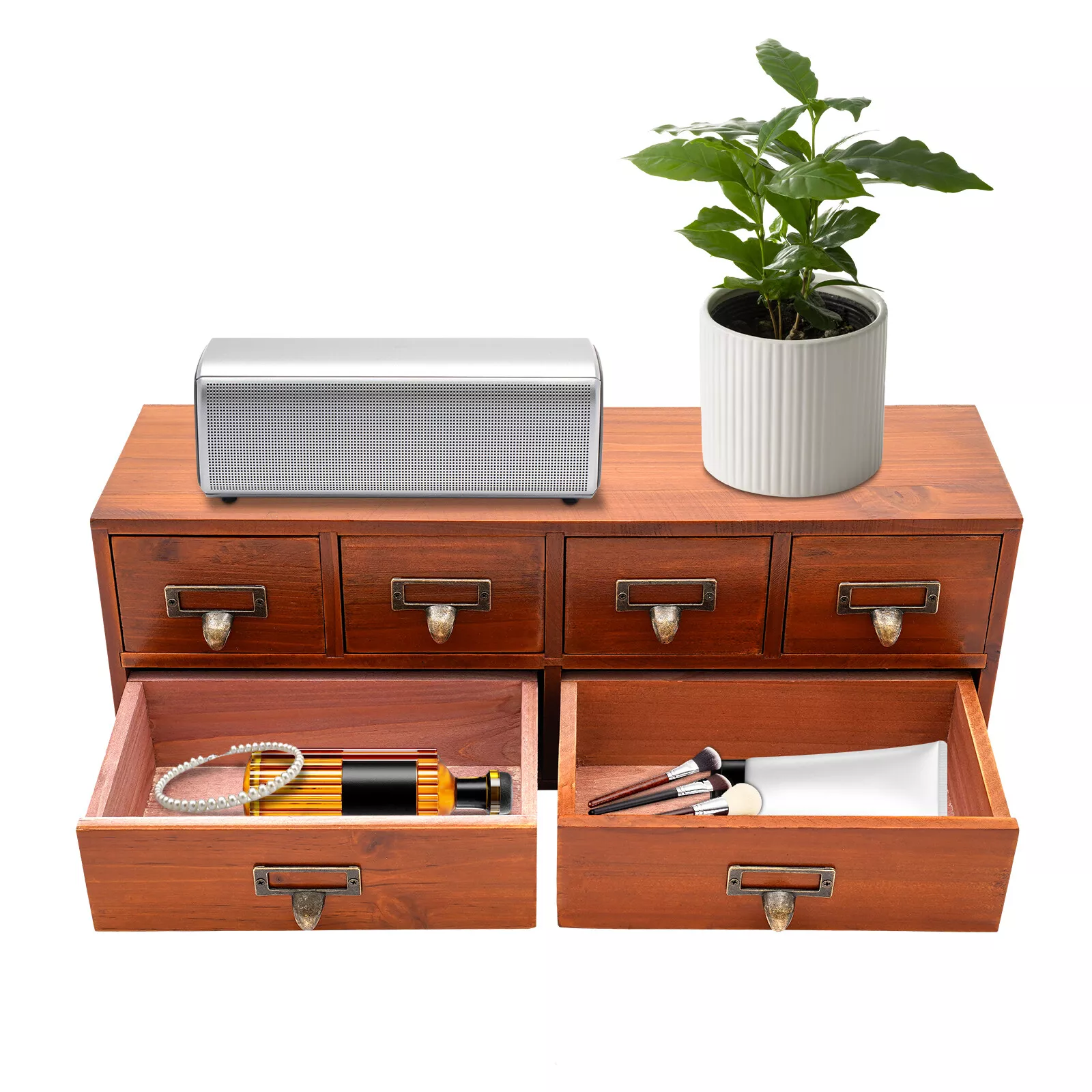 TFCFL 6 Drawers Desktop Dresser Wooden Storage Cabinet Organizer Chests ...