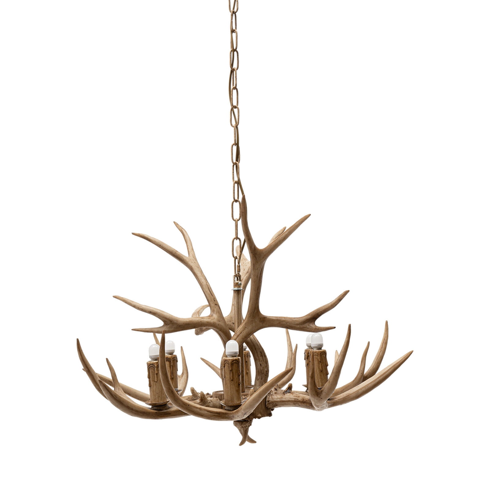TFCFL 6-Heads Resin Antler Chandelier Deer Horn Ceiling Light Fixture ...