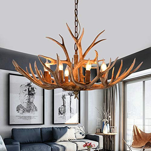 TFCFL 6-Light Antlers Chandelier, Vintage Rustic Farmhouse Deer Horn ...