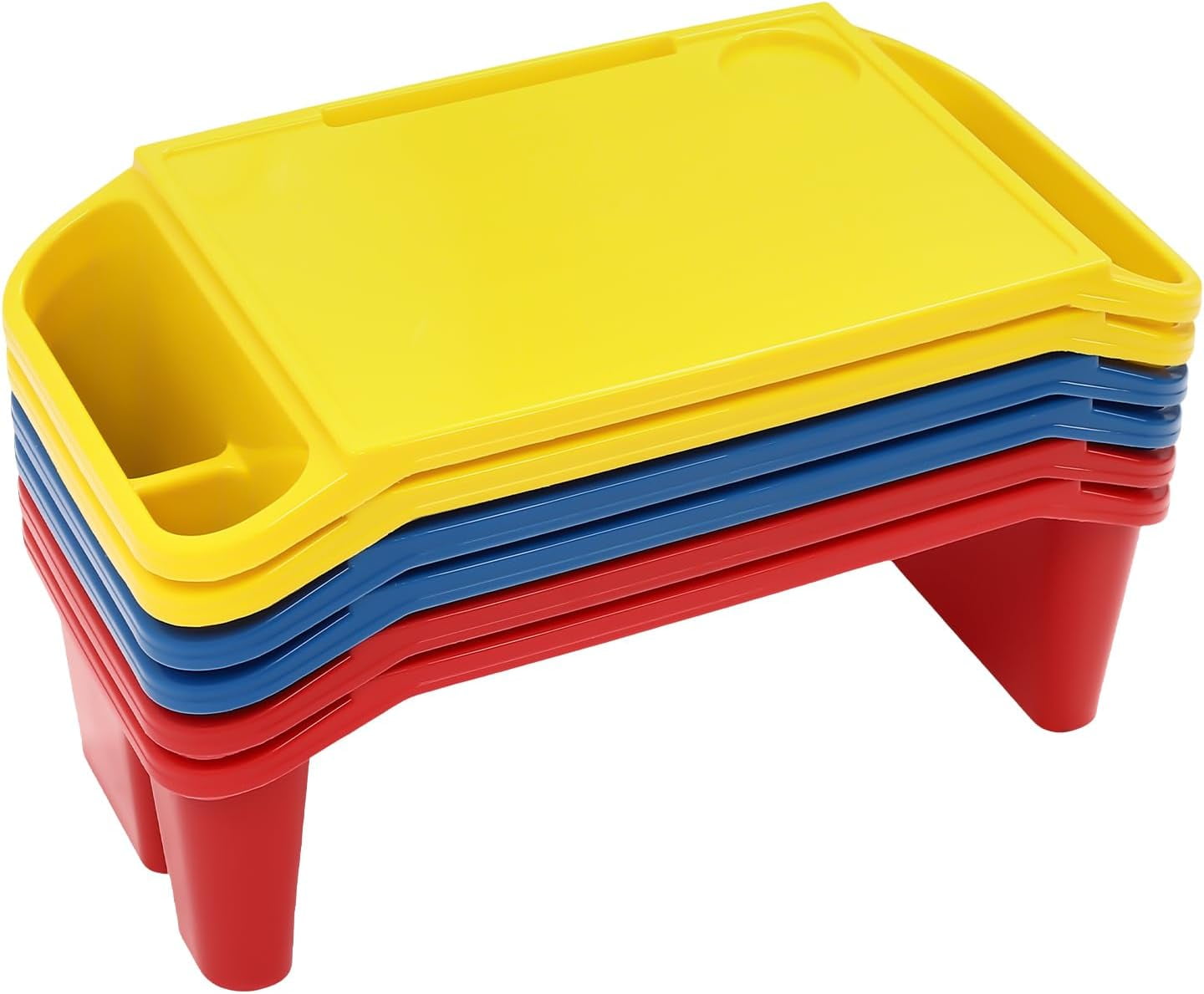TFCFL 6 Pcs Kids Lap Desk Tray with Storage, Plastic Breakfast Laptop ...