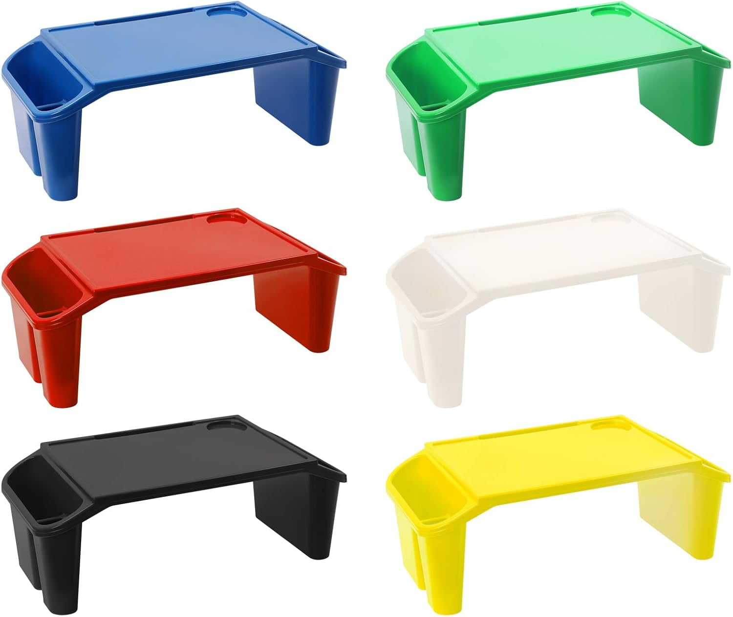 TFCFL 6 Pcs Kids Lap Desk Tray with Storage Slots, Plastic Breakfast ...