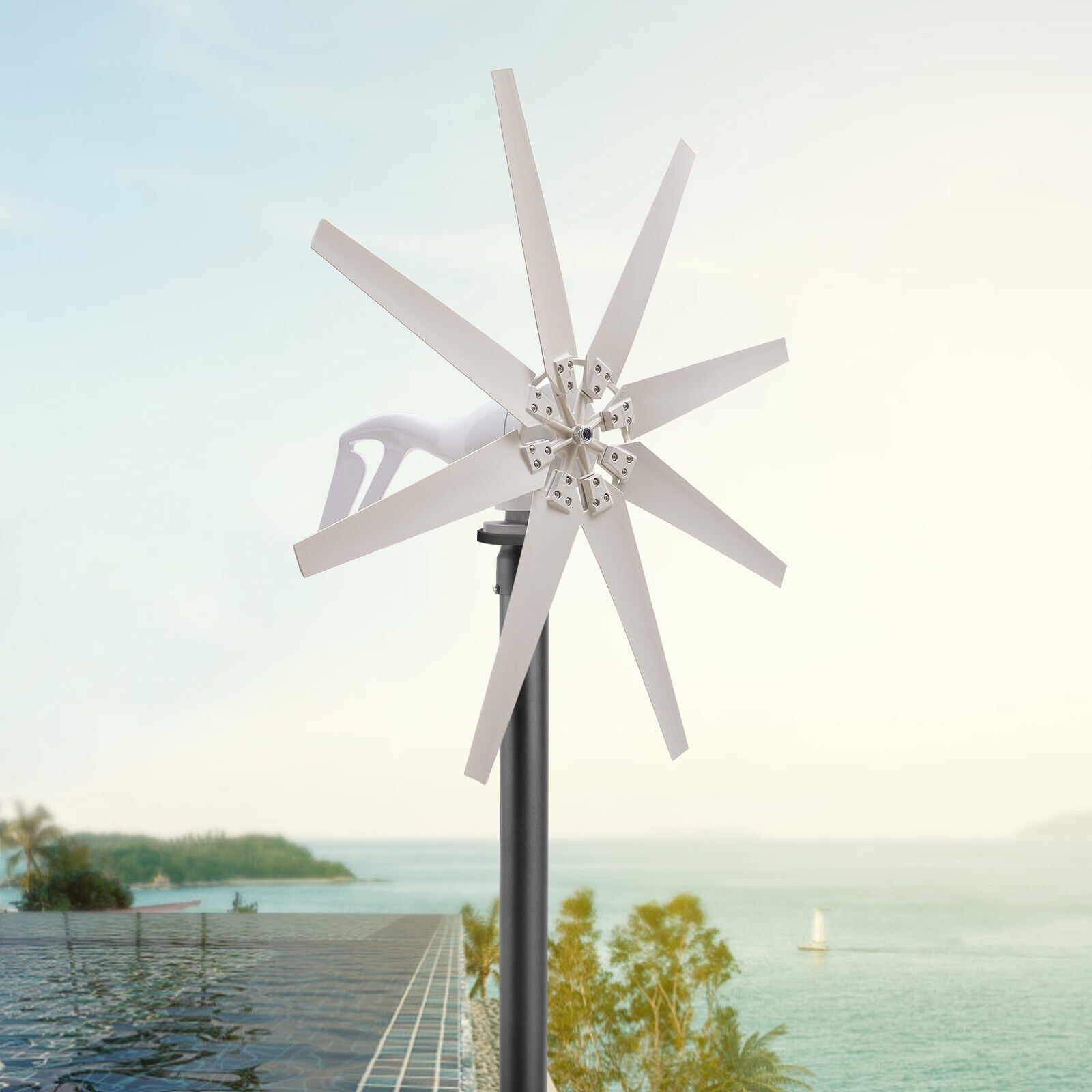 TFCFL 600W 12V Wind Turbine Generator Kit with 8-Blade for Home Use ...