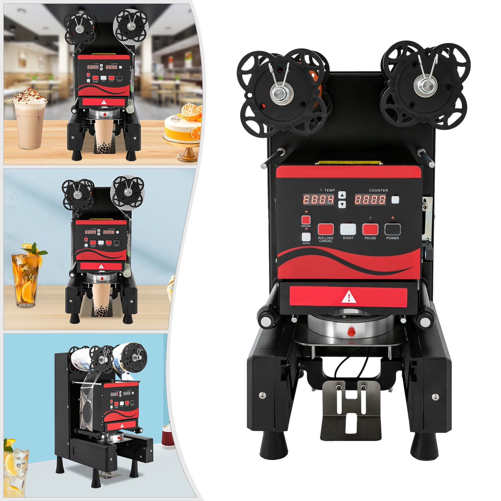 TFCFL 90/95mm Cup Sealing Machine Automatic Bubble Tea Boba Cup Sealer ...