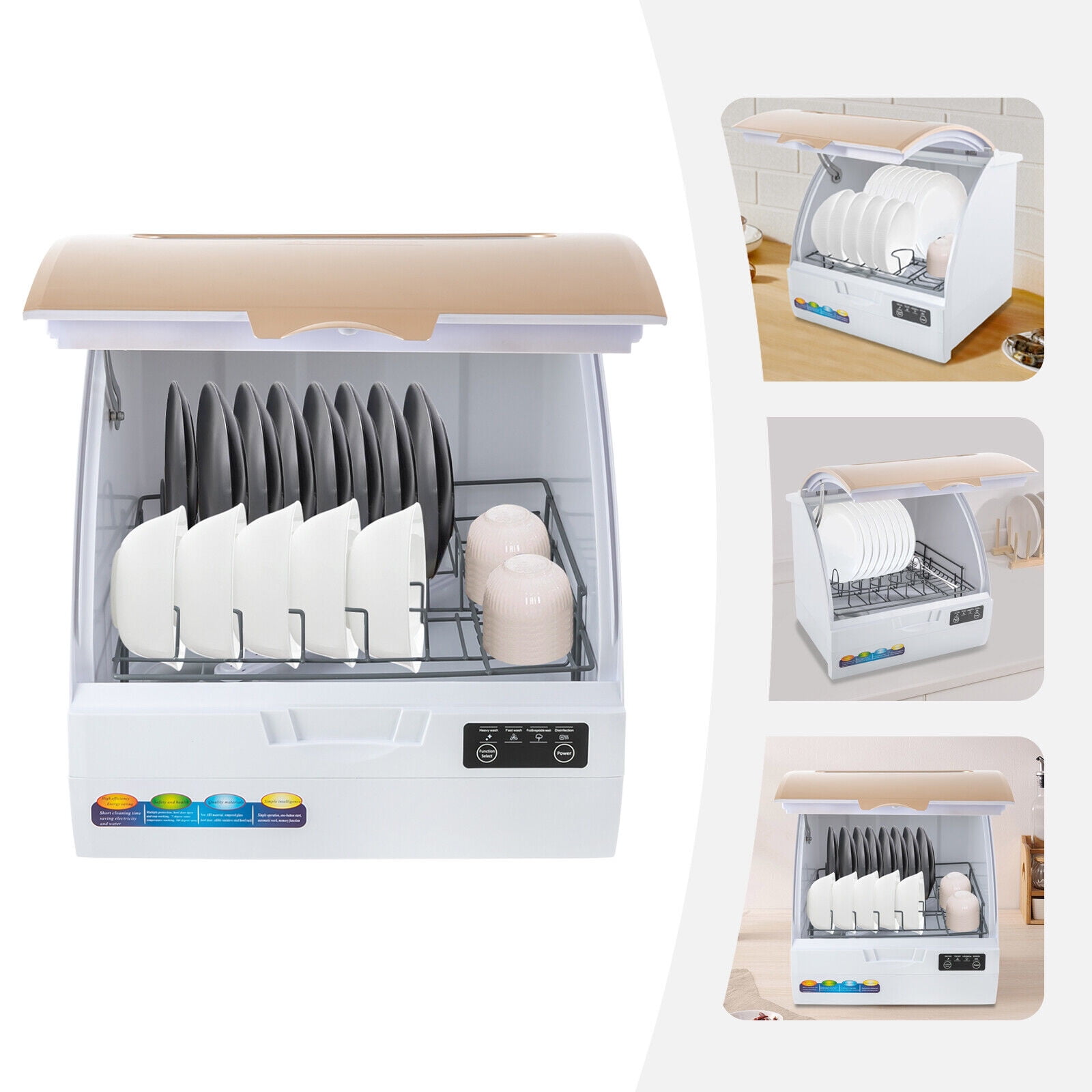 TFCFL 900W Countertop Dishwasher Touch Screen Compact Dishes Washing ...