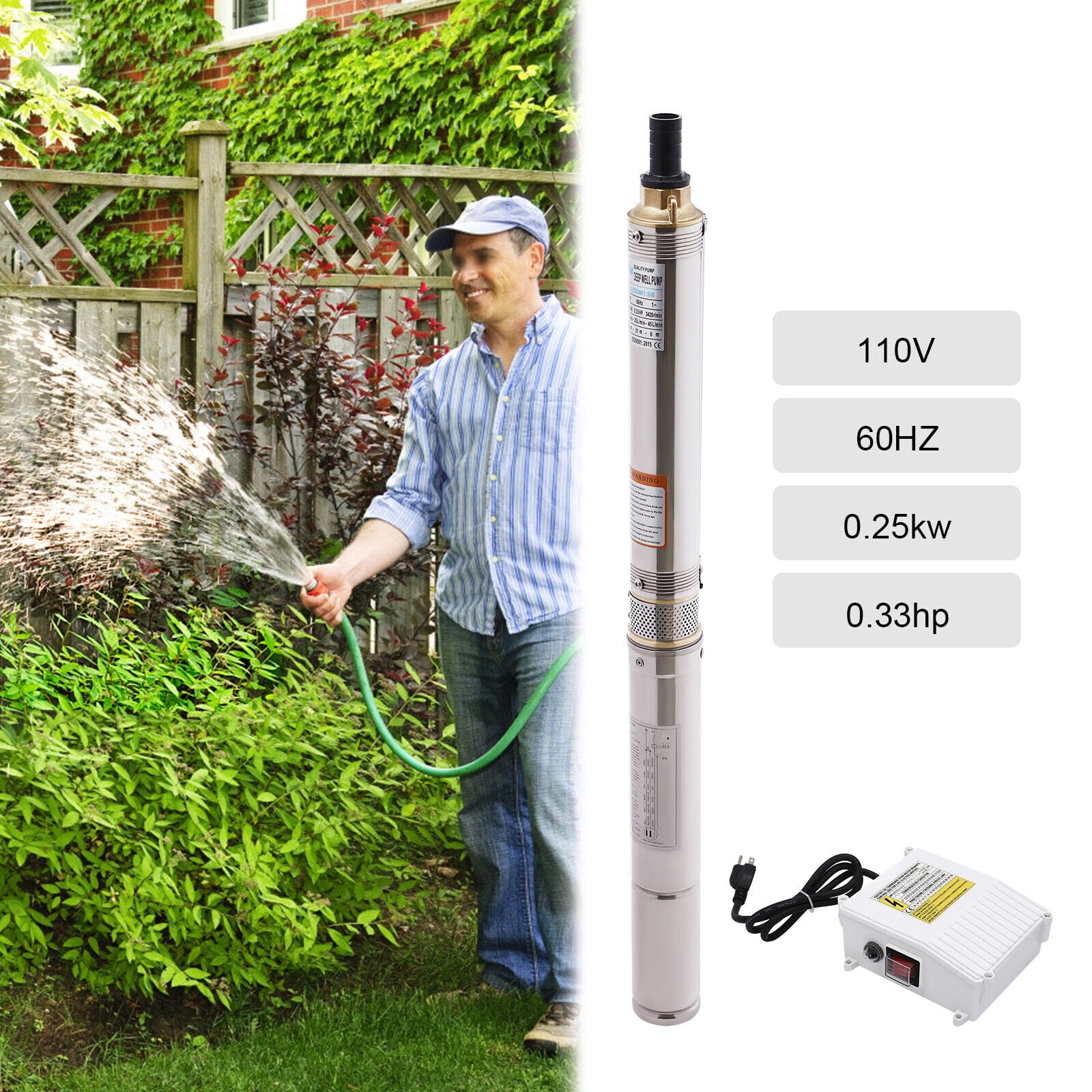 TFCFL 91.86/134.5/196.85 FT Deep Well Submersible Pump 1" Stainless Steel Water Pump For Farm ...