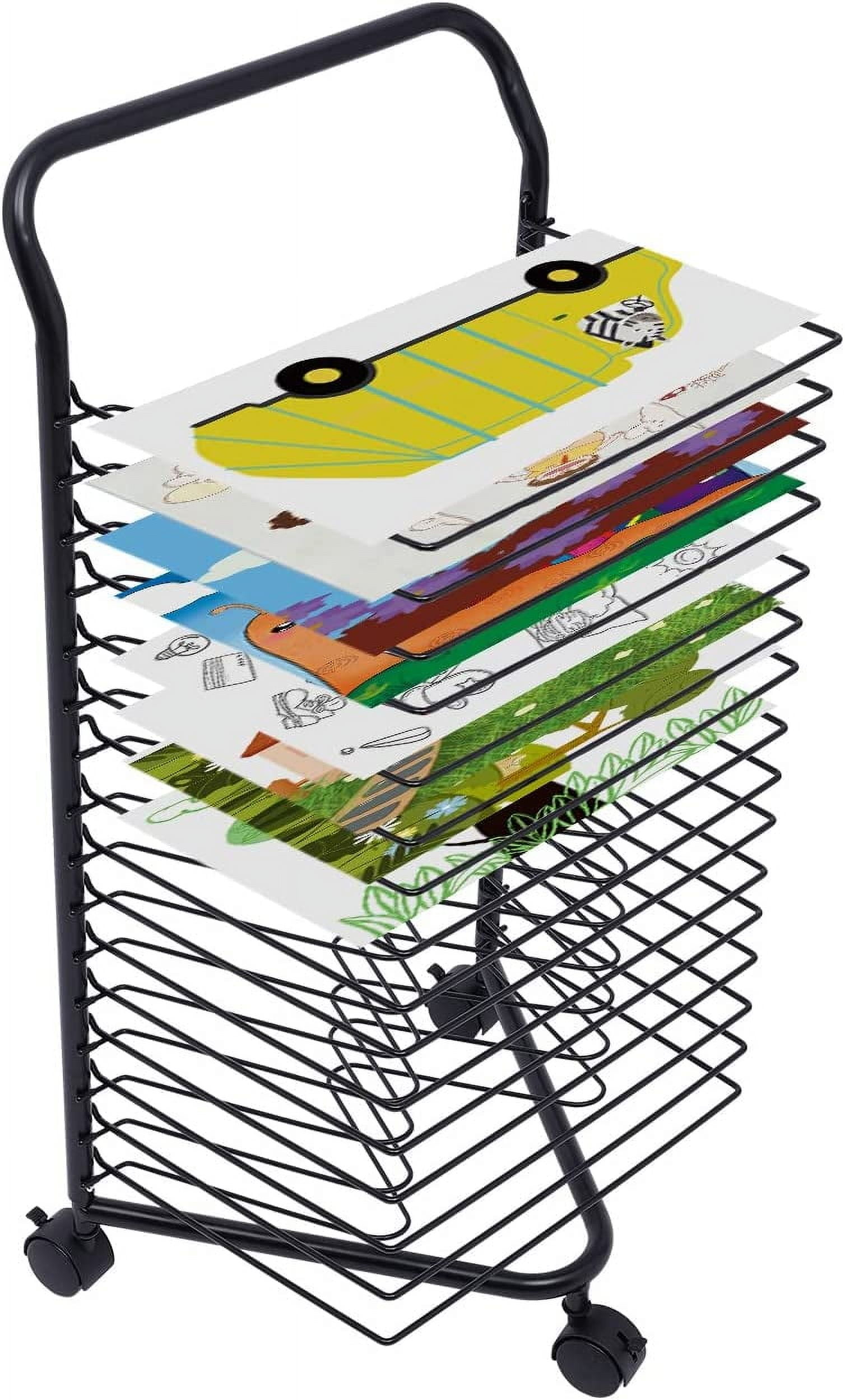 TFCFL Art Drying Rack for Classroom 16 Removable Shelves Art Storage ...