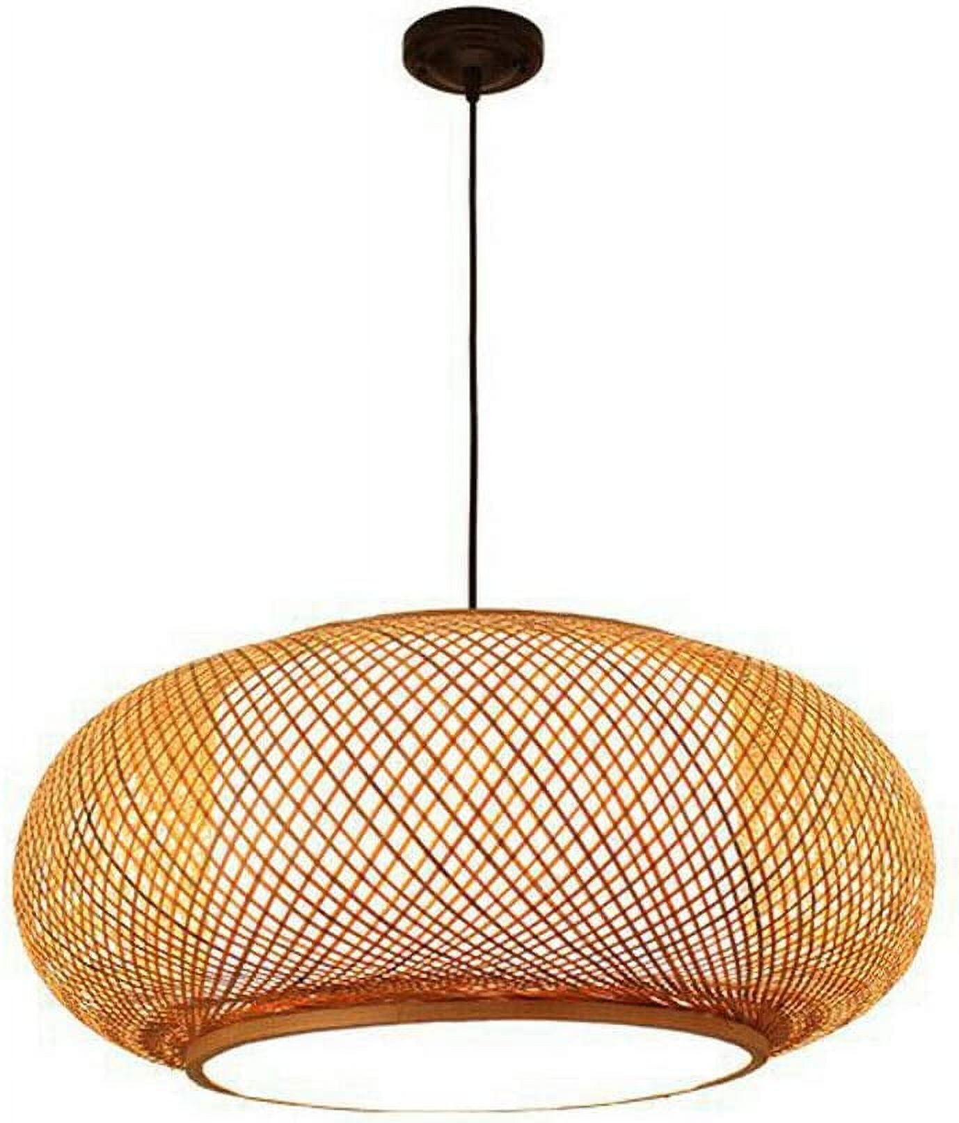 TFCFL Bamboo Wicker Lampshade Rattan Pendant Light, Rattan Pendant Ceiling Lighting Weave Bamboo ...
