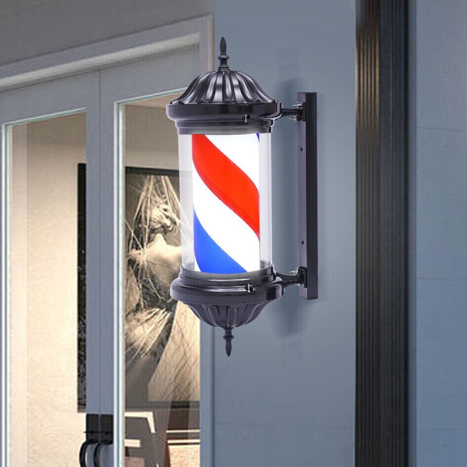 TFCFL Barber Pole LED Light Rotating Stripes Metal Hair Salon Shop Sign ...