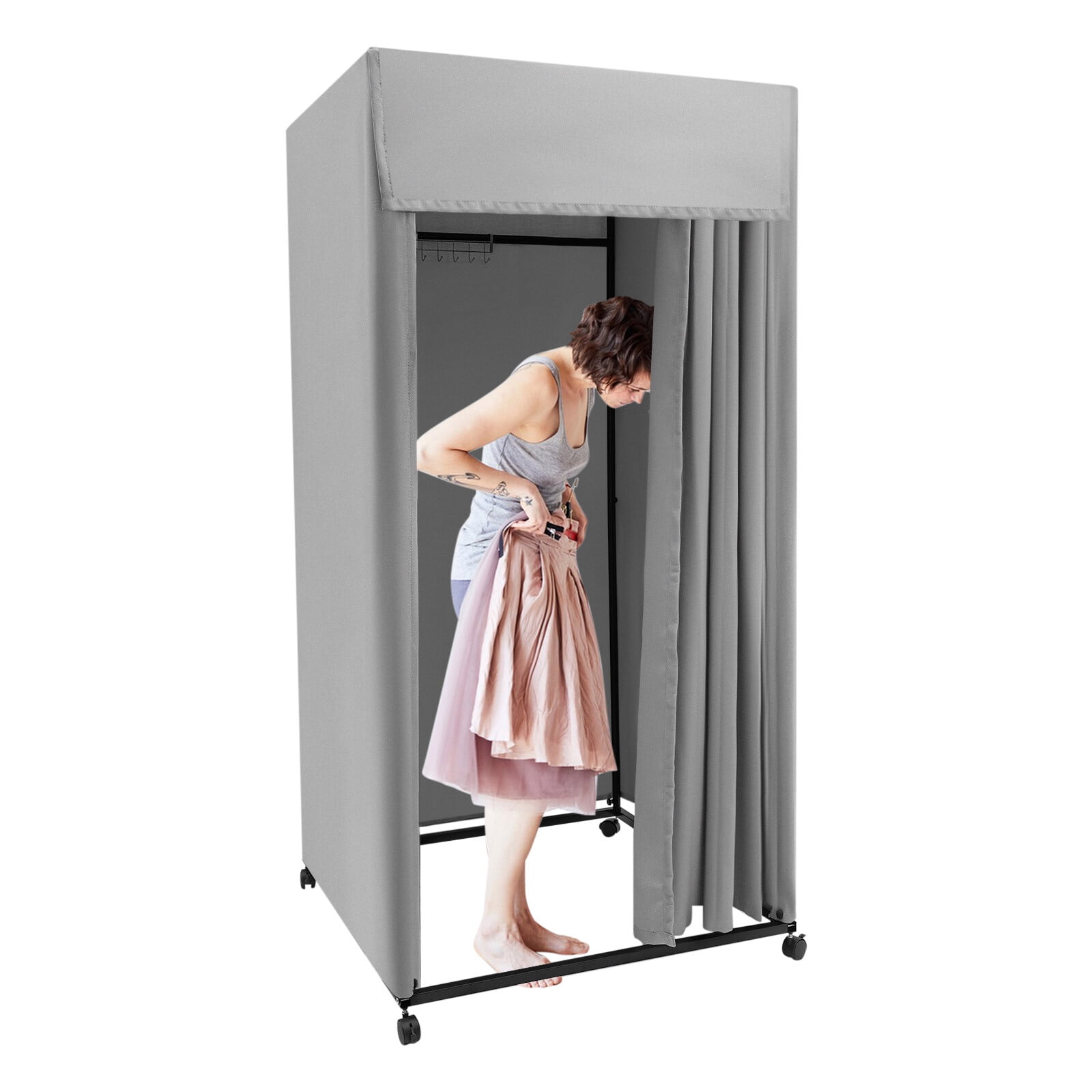 TFCFL Black/white/gray Movable Fitting Room With 4 Wheels Portable ...