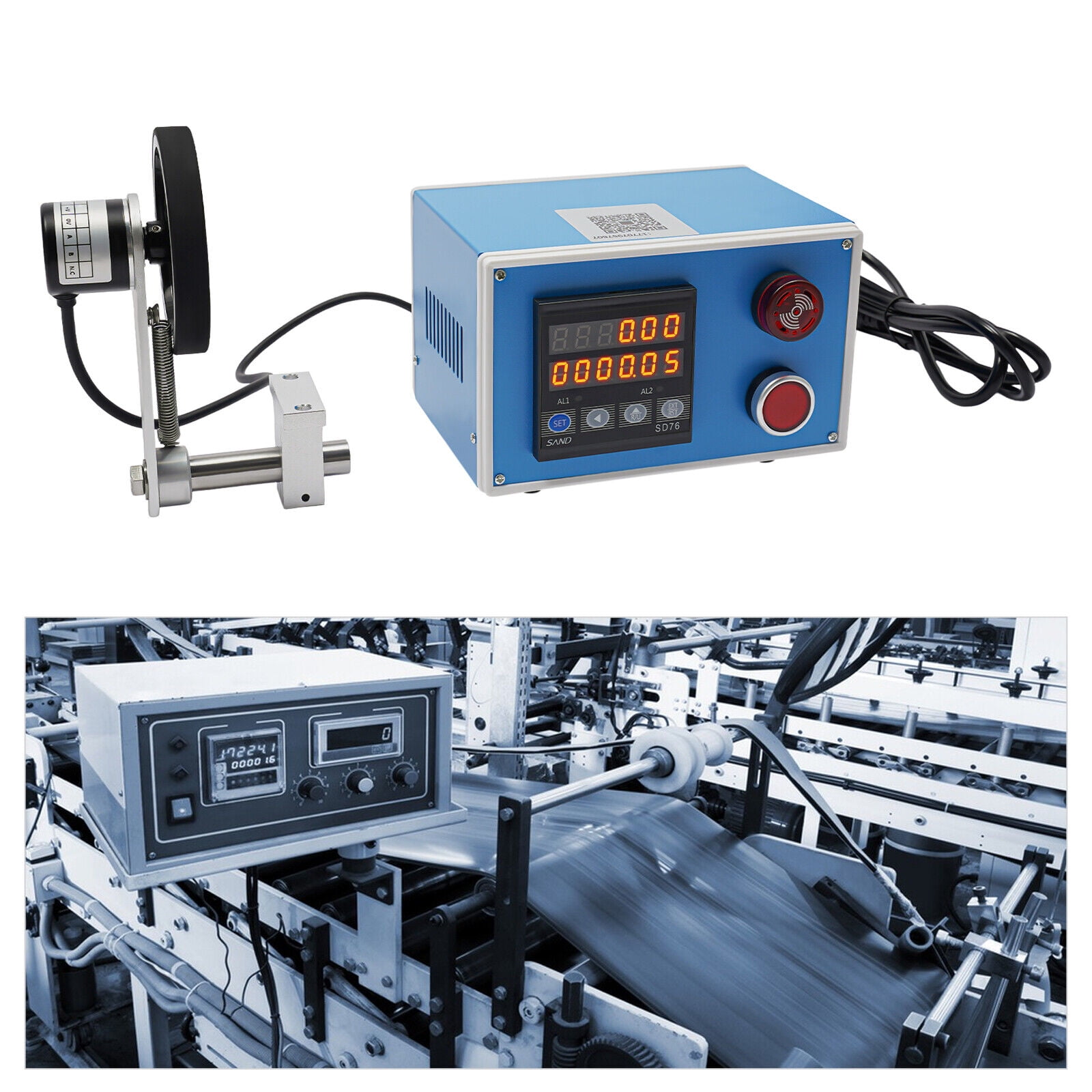 TFCFL Blue Digital Length Meter Counter Countertop Cable Wheel Length ...