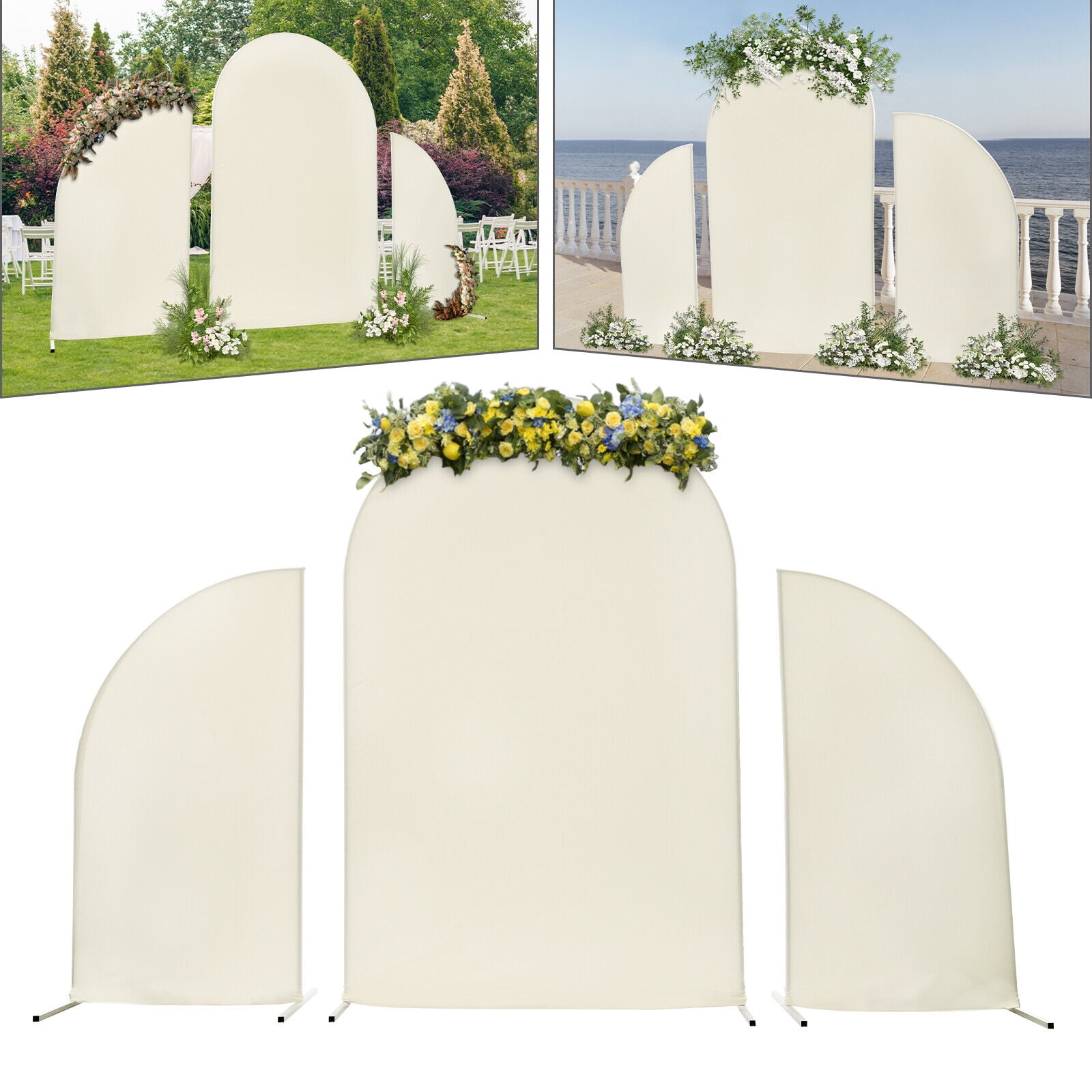 TFCFL Carbon Steel Wedding Arch Backdrop Stand Set Balloons Flowers ...