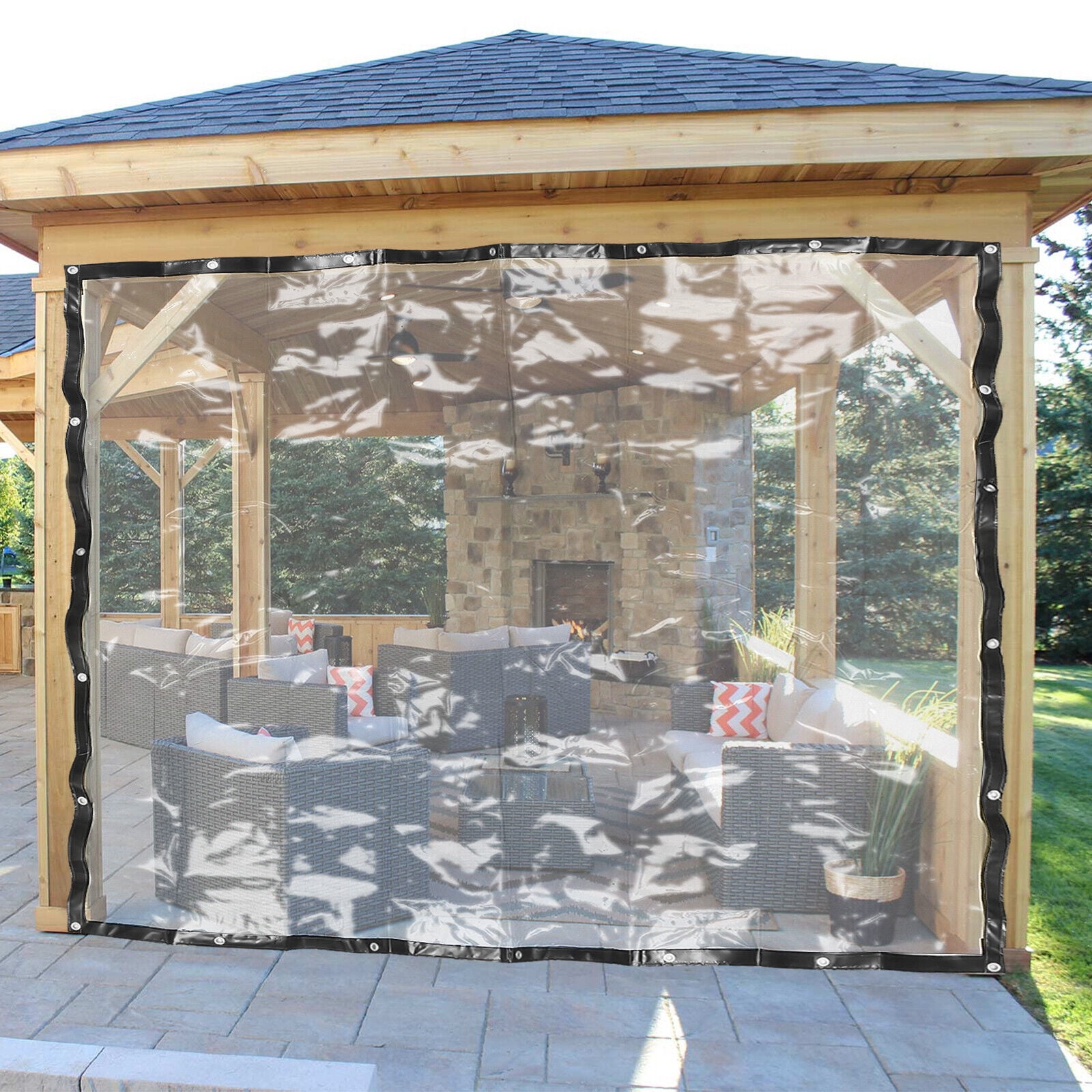TFCFL Clear Tarps Heavy Duty Waterproof Rainproof Tarpaulin with ...