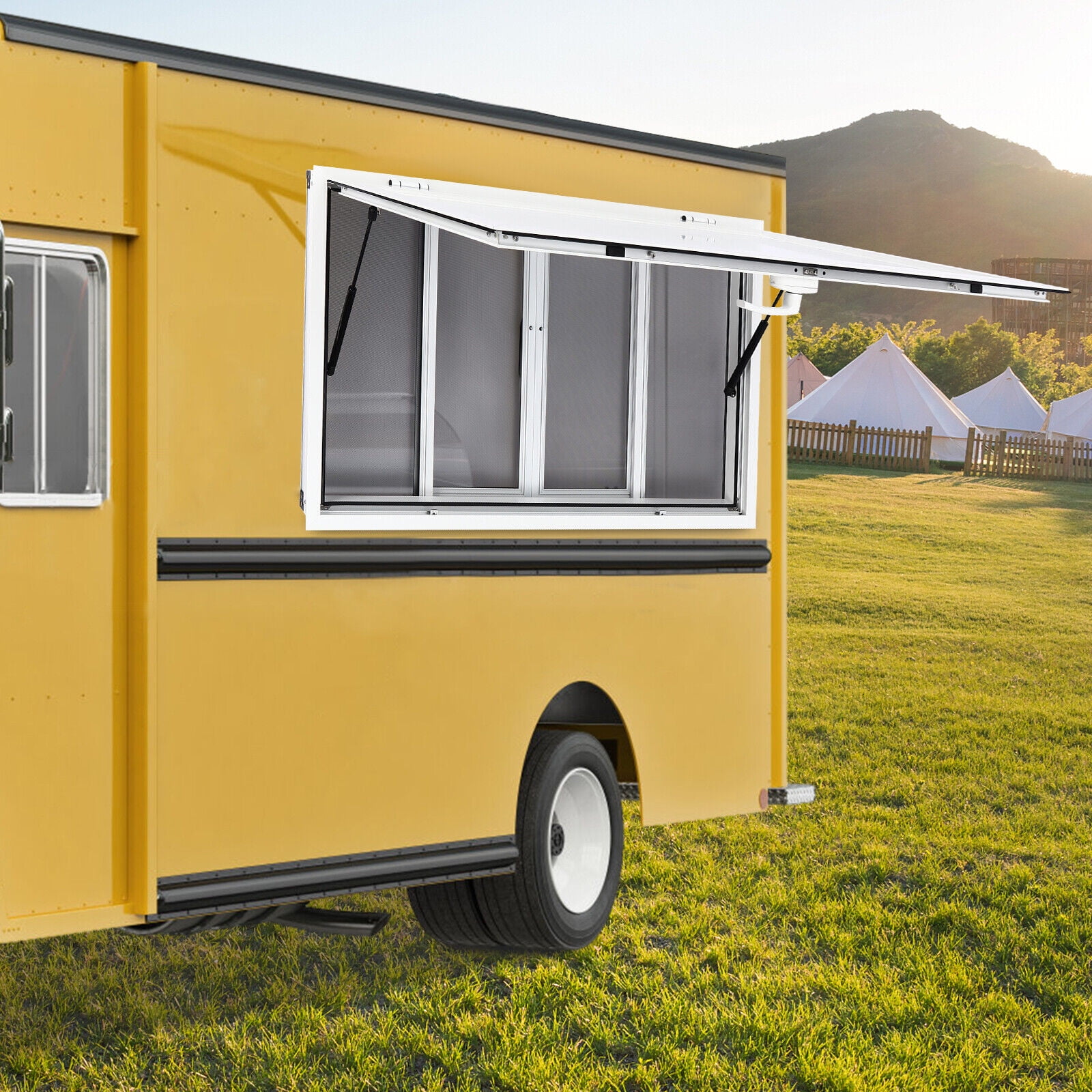 TFCFL Concession Stand Truck Food Serving Window w/ Awning Sliding ...