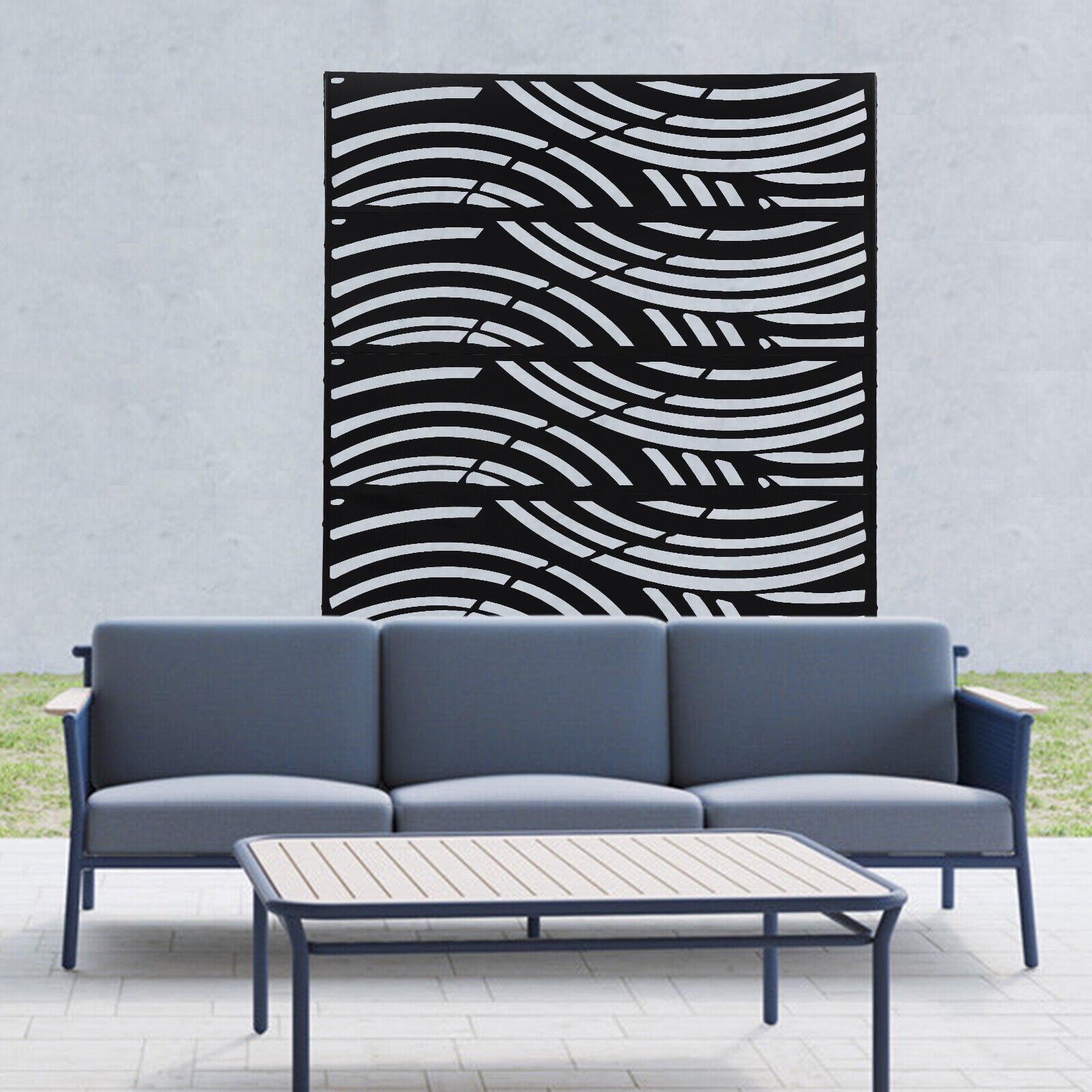 TFCFL Decorative Outdoor Privacy Screen Metal Panels Arc-Shaped ...