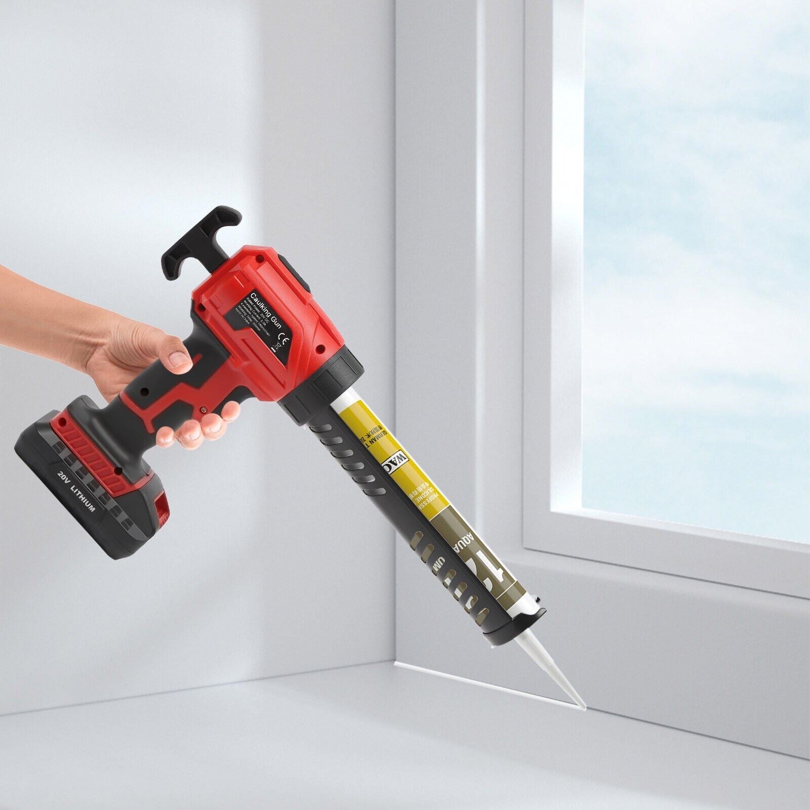 TFCFL Electric Caulk Gun 20V Max Cordless Caulking Gun with Battery Adjustable Speed Glue Gun ...