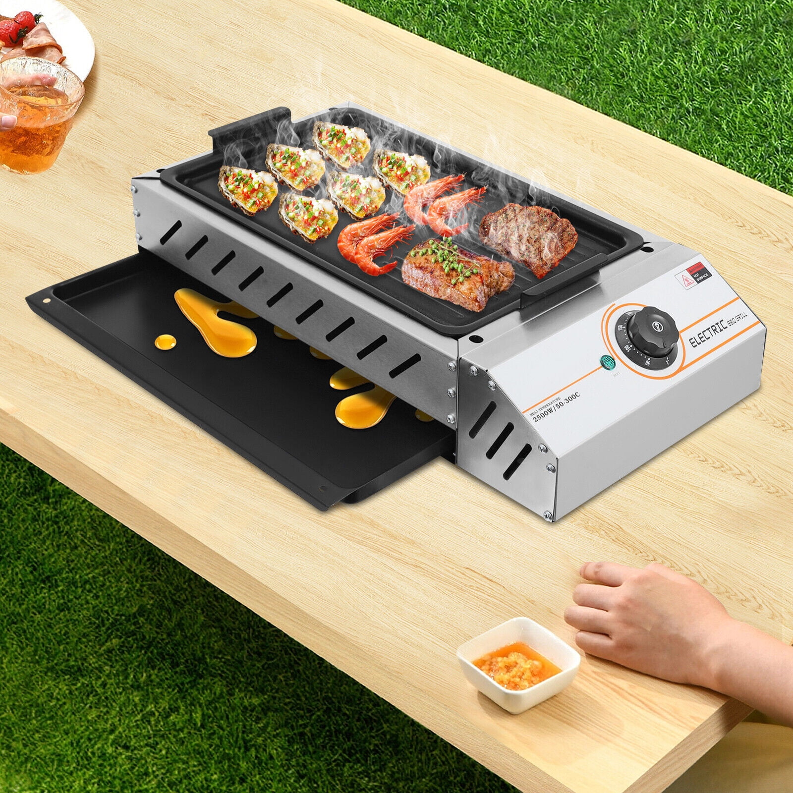 TFCFL Electric Non-stick Barbecue Grill Countertop Outdoor Camping ...