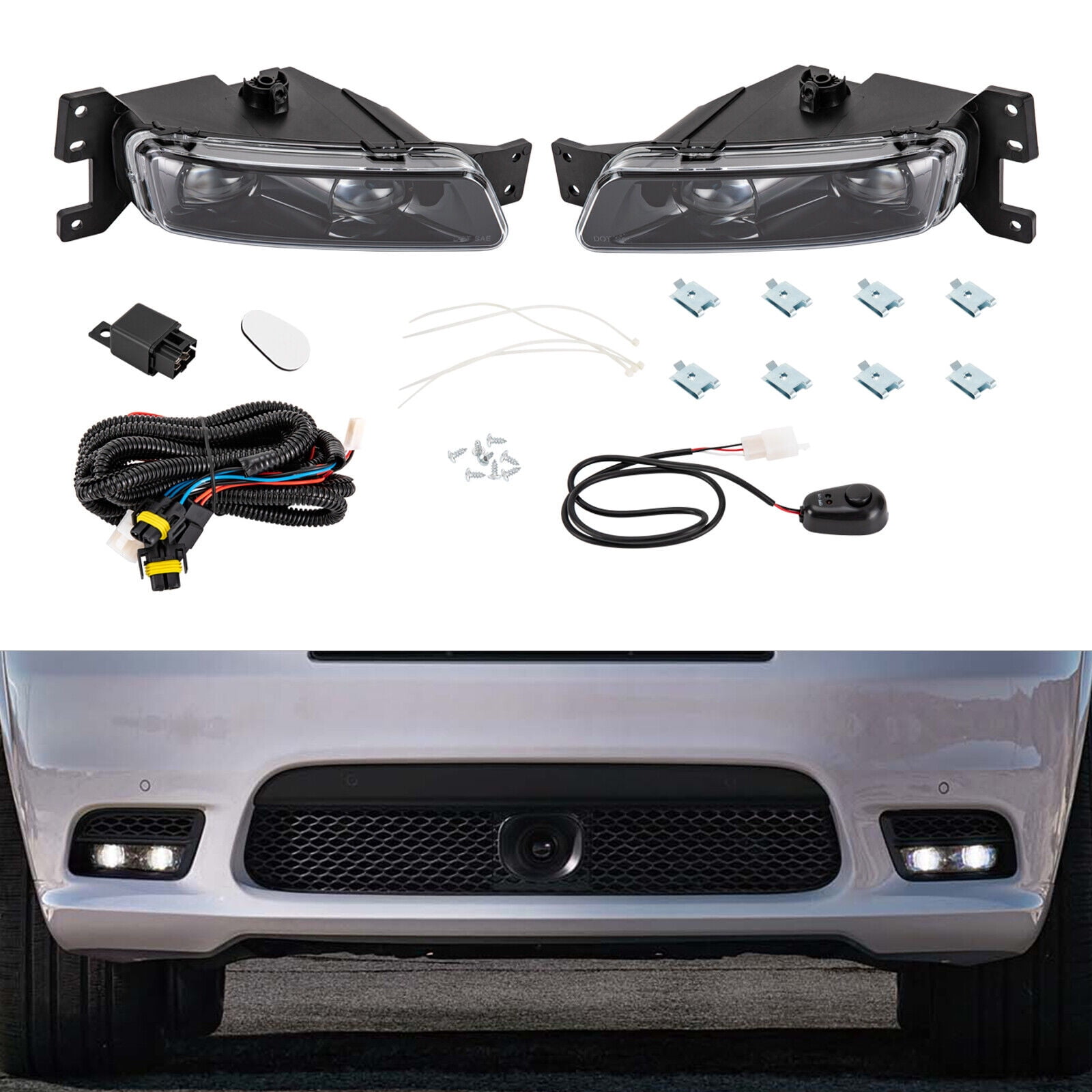 TFCFL Fog Lights Set For 2018-2023 Dodge Durango SRT / 2017-2021 Jeep ...