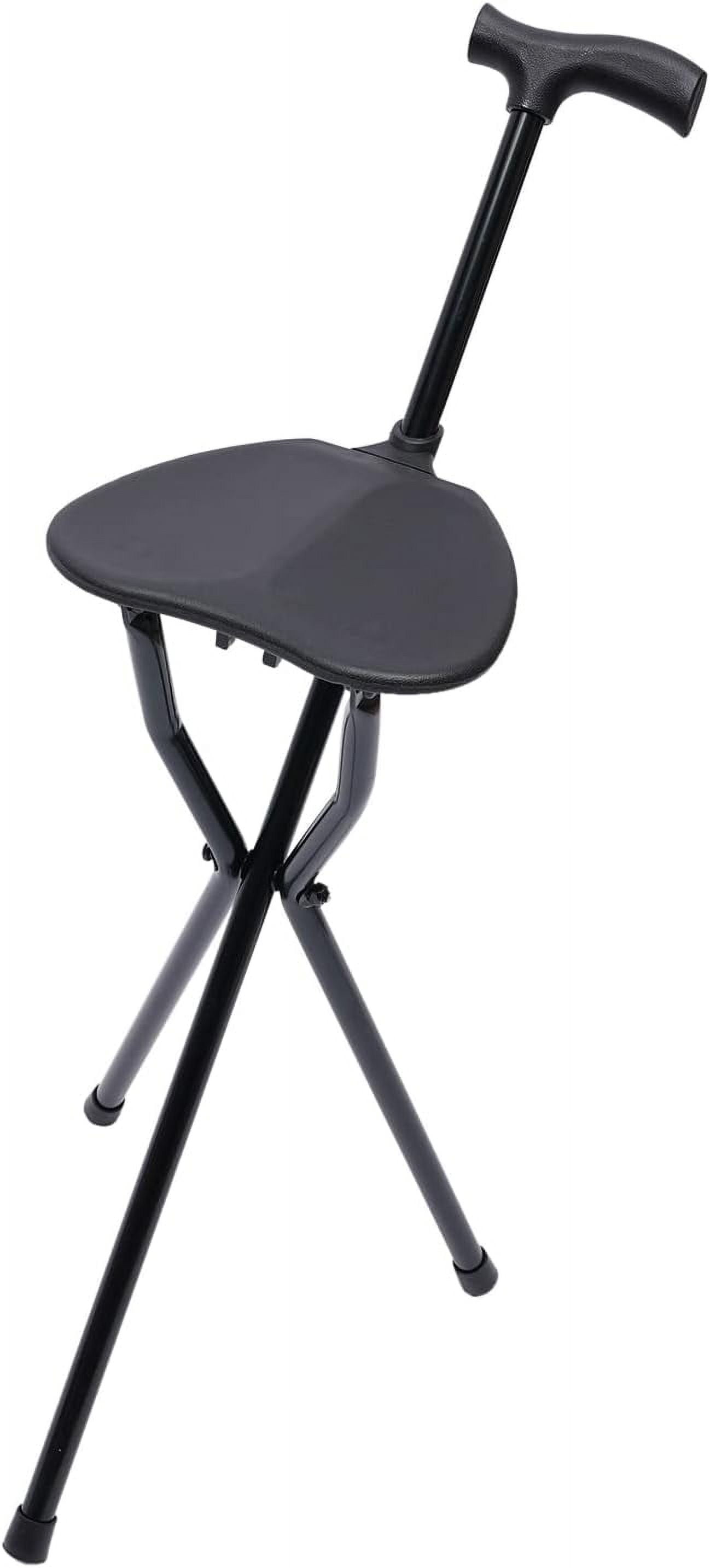 TFCFL Folding Cane Seat Thick Aluminum Alloy Cane Stool Crutch Chair ...