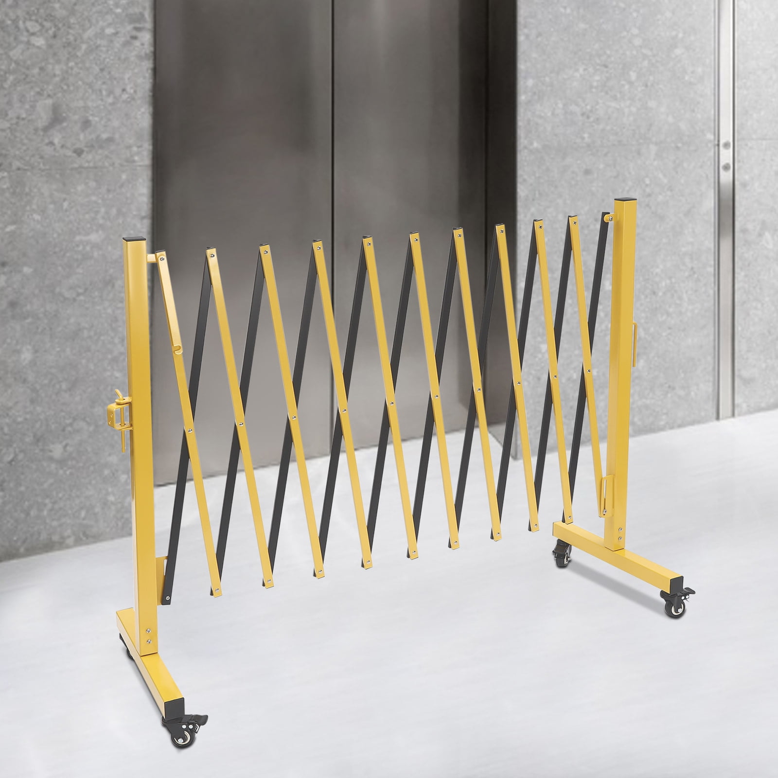 TFCFL Folding Expandable Barricade with Wheels Rotating Mobile Security ...