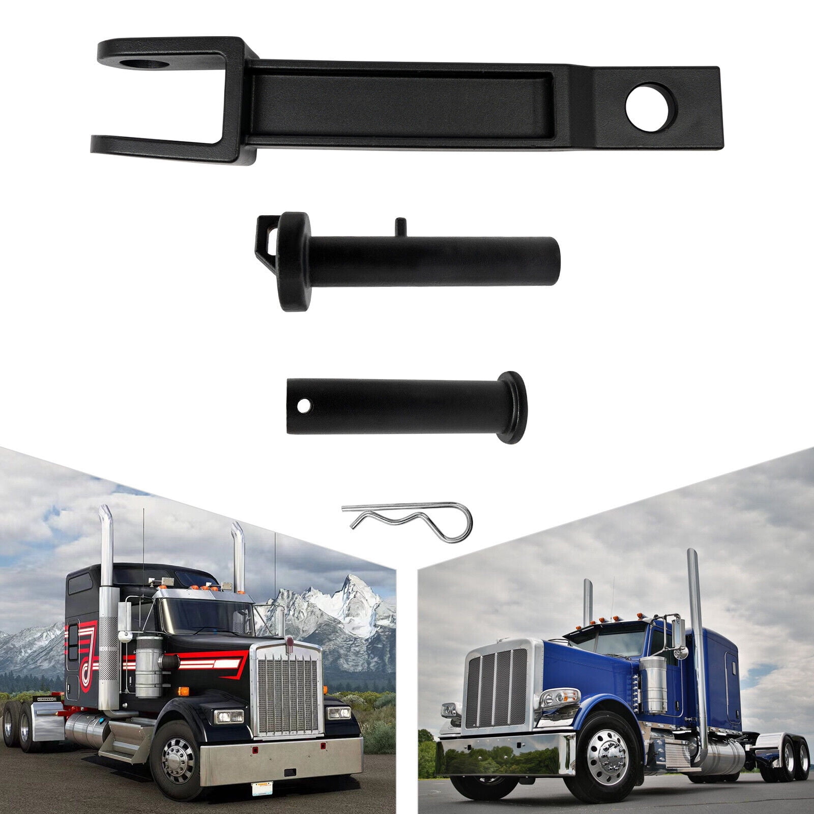 TFCFL For Peterbilt/Kenworth Black Single Tow Hook with Pull & Frame ...