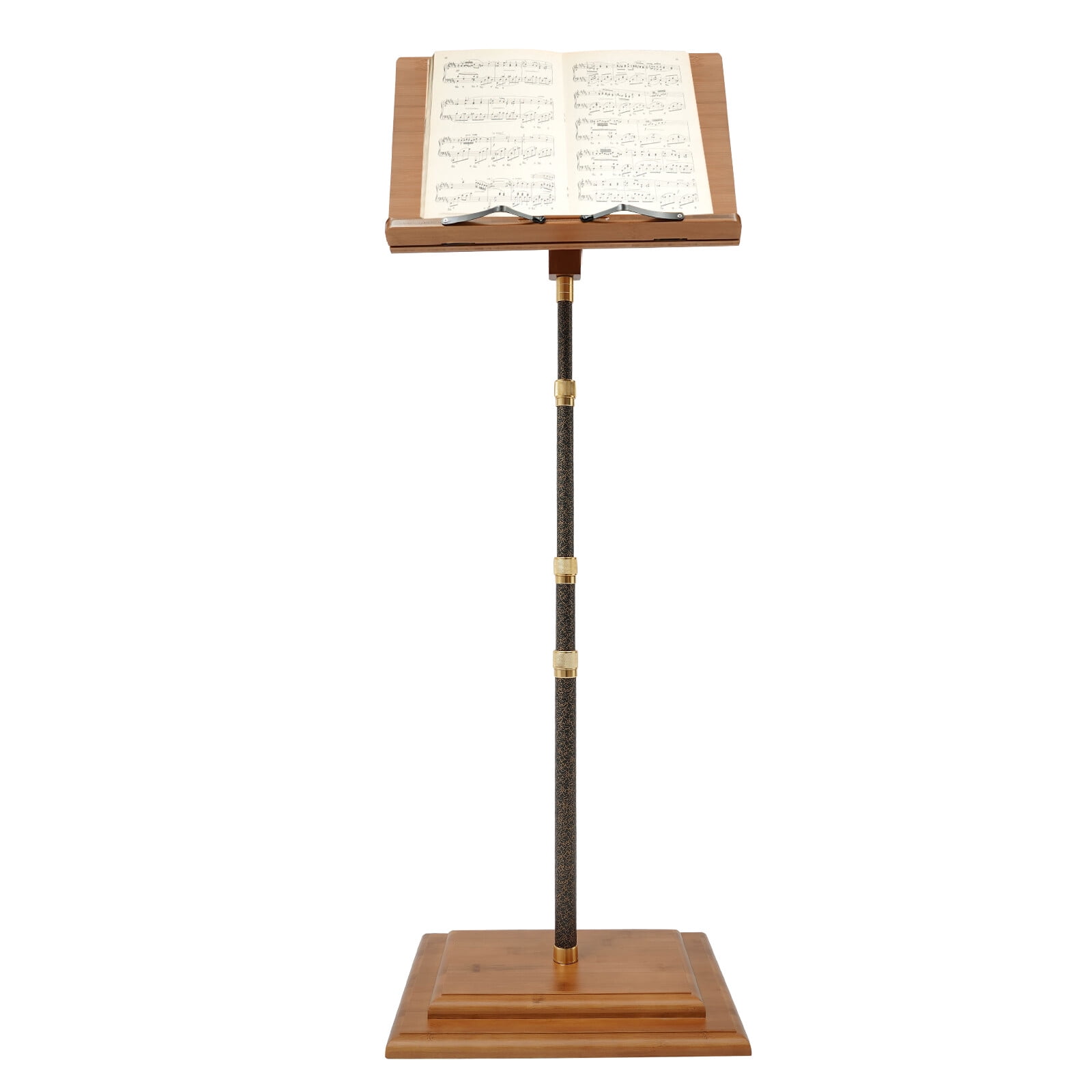 TFCFL Height Adjustable Bamboo Music Stand Free Standing Bamboo ...