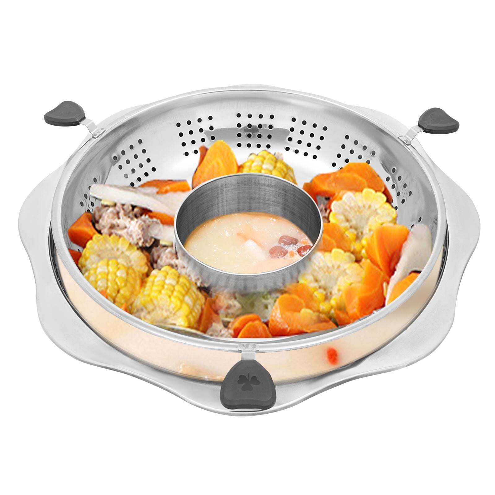 TFCFL Hot Pot Lifting Two Grid Yin Yang Hot Pot Stainless Steel Fondue ...