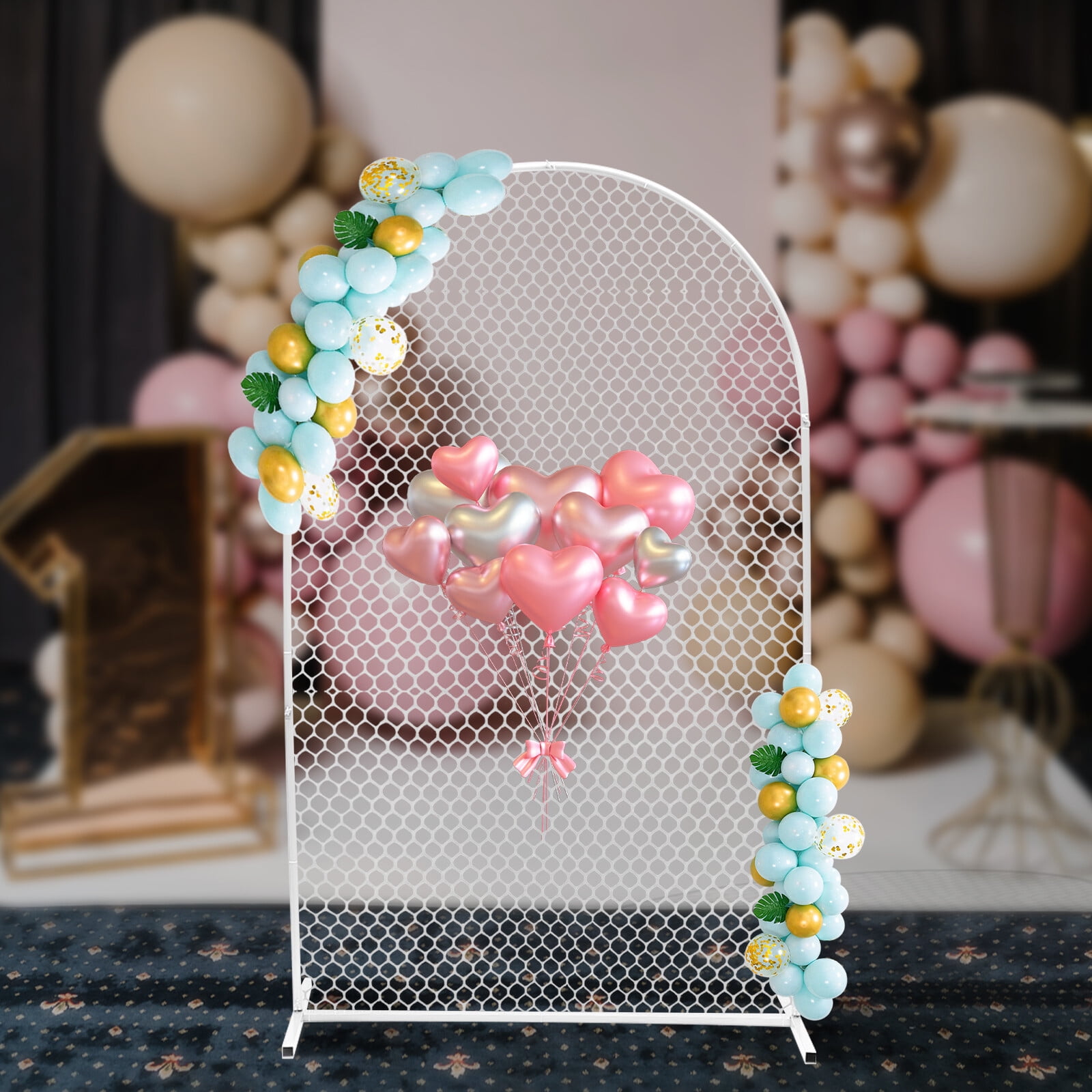 TFCFL Metal Grid Mesh Rack Wedding Arch Backdrop Decoration Tulle Stand ...