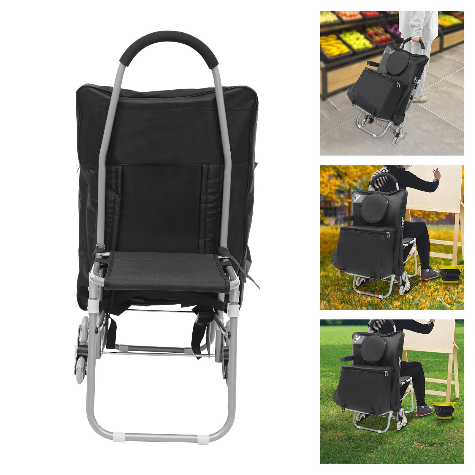 TFCFL Mobile Rolling Art Cart Folding Wheeled Portable Utility Cart ...