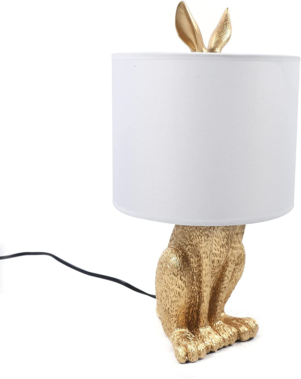 TFCFL Modern Golden Rabbit Table Lamp 110V with E26 Bulb Base Bedroom ...