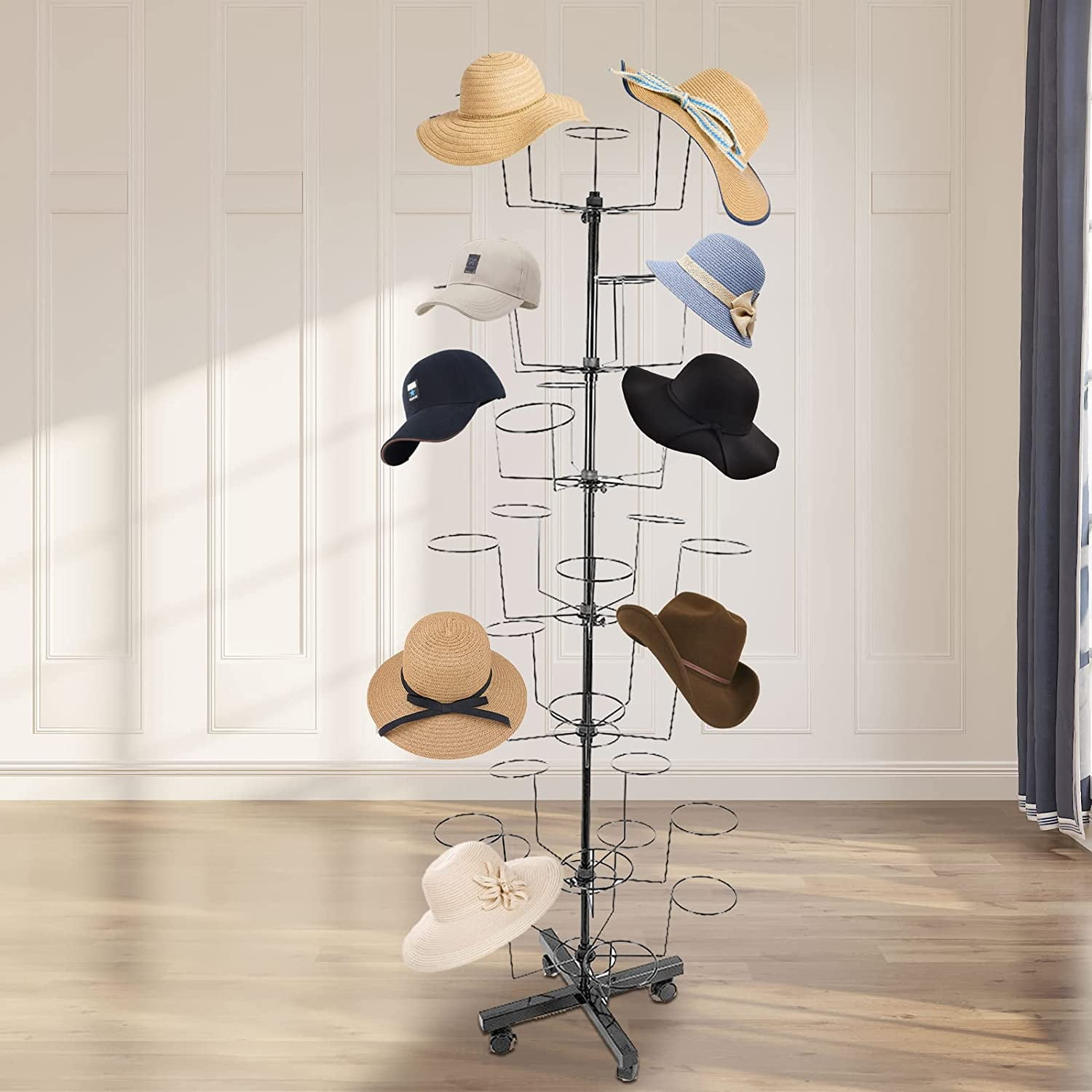 TFCFL Modern Hat Rack Stand 7 Tier Large Freestanding Hat Display Rack ...