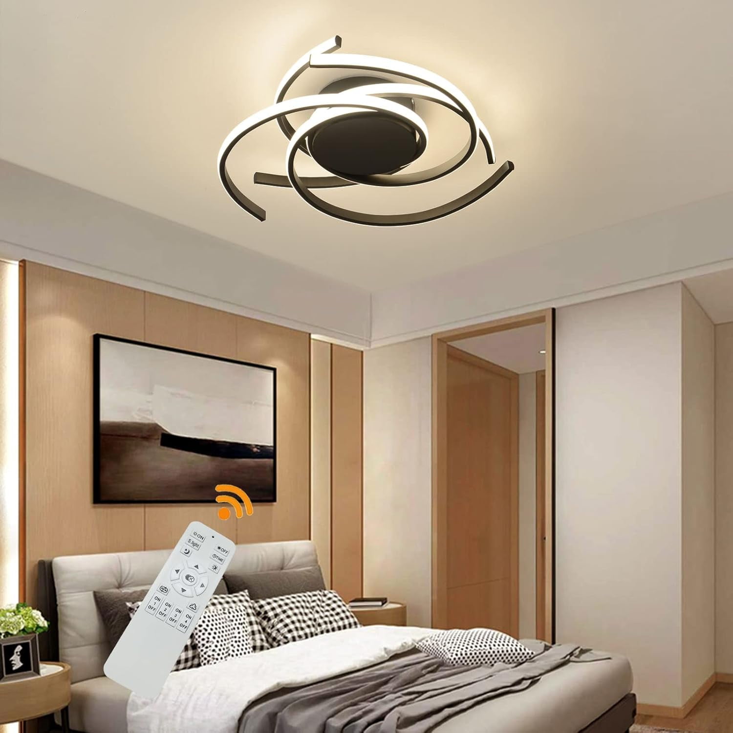 TFCFL Modern LED Ceiling Light, Dimmable Acrylic Chandeliers Flush ...