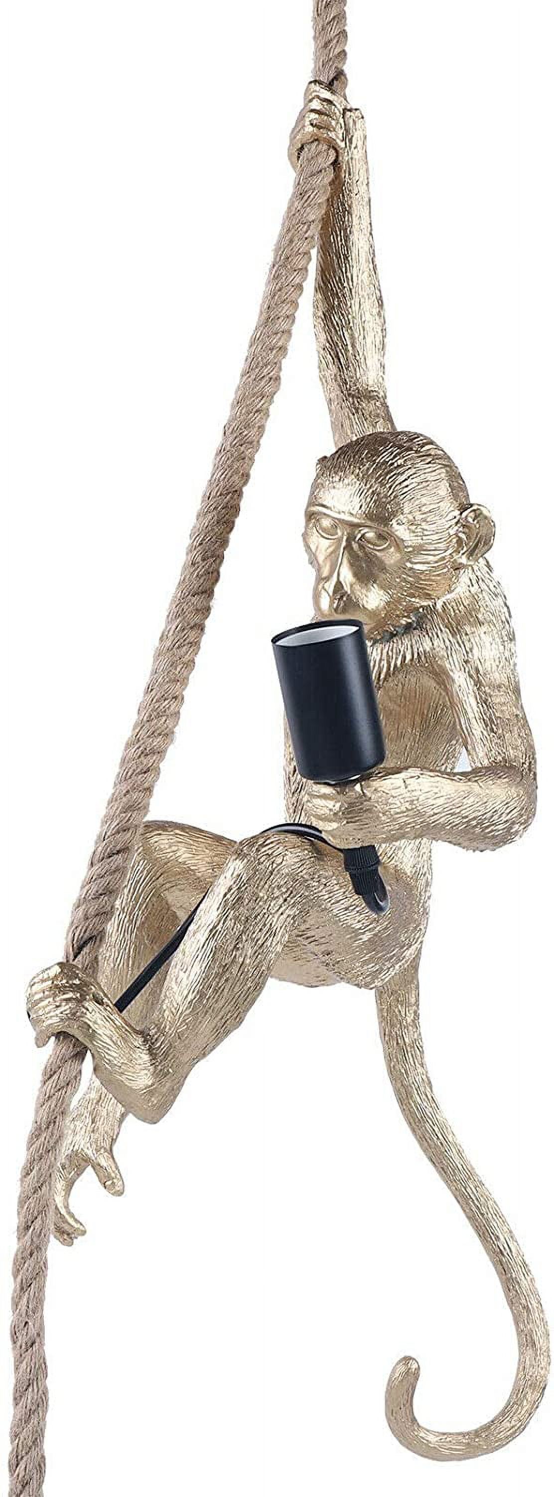 TFCFL Monkey Pendant Light Vintage Resin Hemp Rope Monkey Chandelier ...