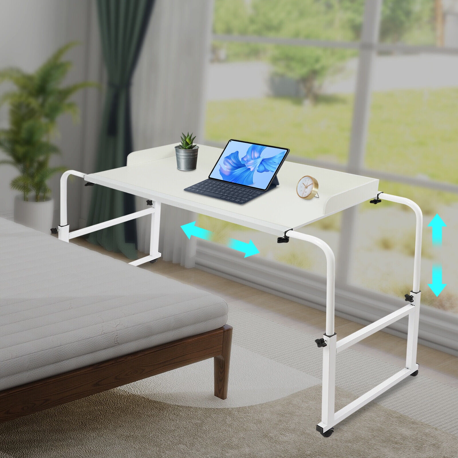 TFCFL Movable Desk Over Bed Table For Laptop Computer Adjustable Height ...